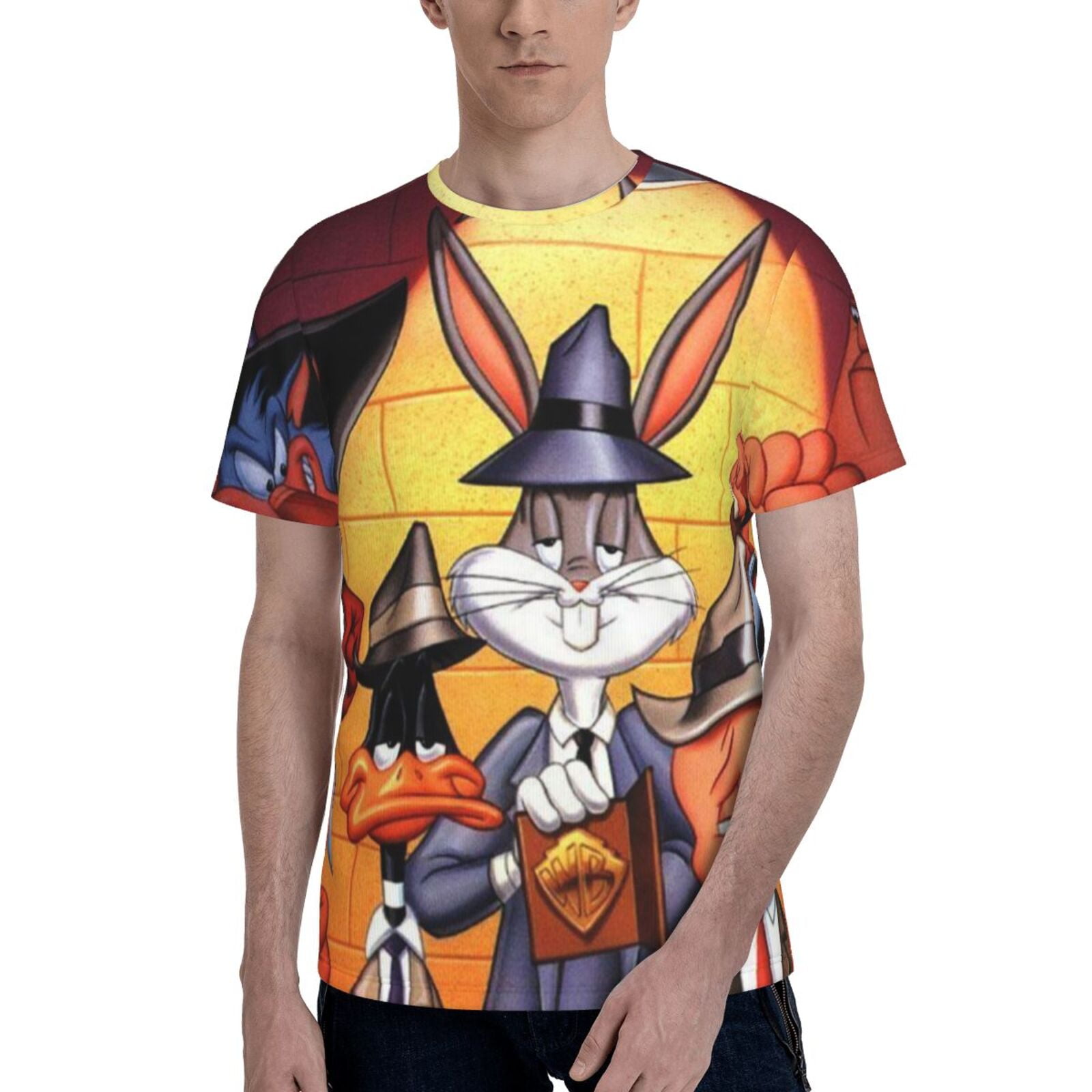 Looney Tunes Cartoons 3d Graphic Print Shirts Casual Short Sleeve Tee Shirts Top For Mens ...