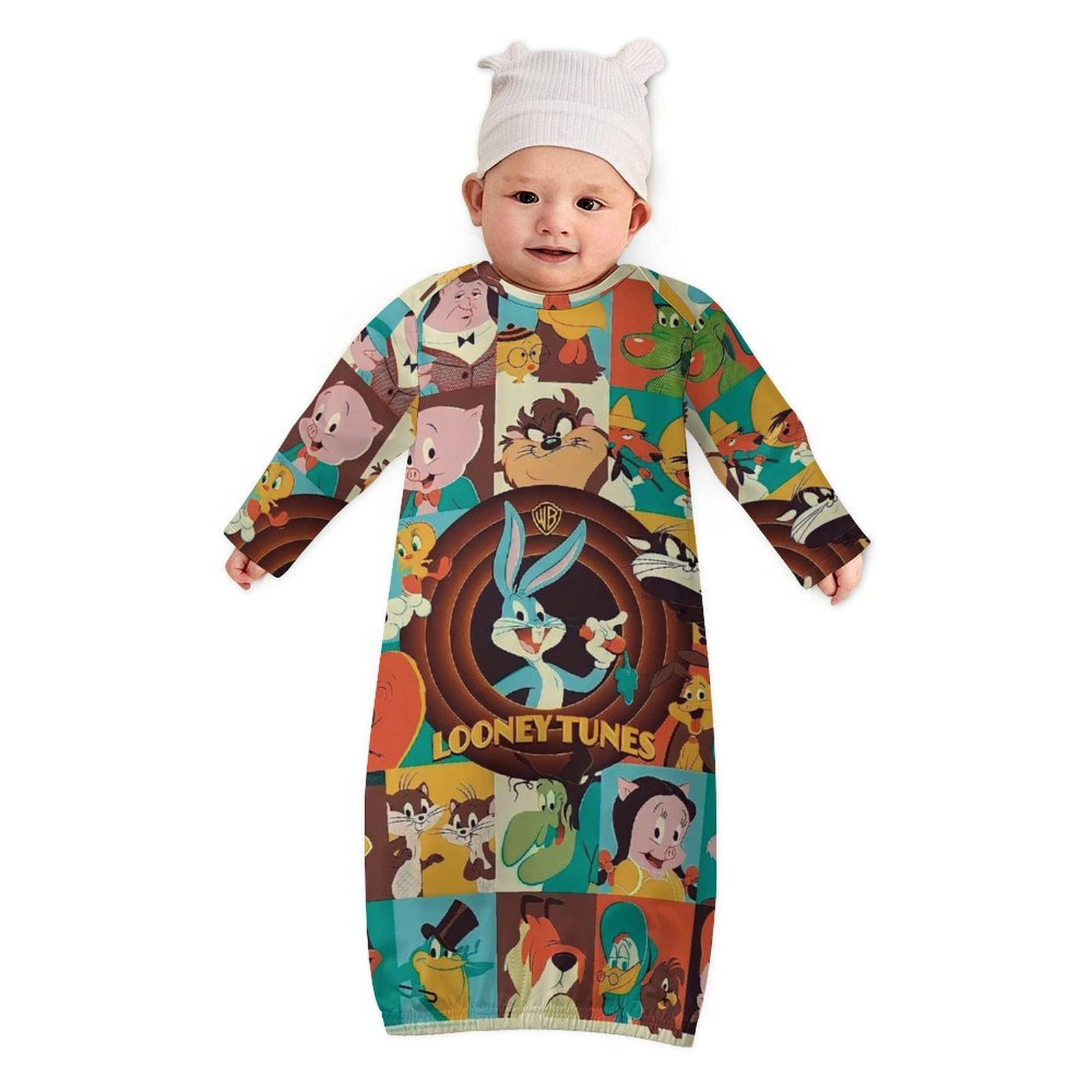 Looney Tunes Cartoons Baby Boy And Girls Sleeper Gown Newborn to Infant ...