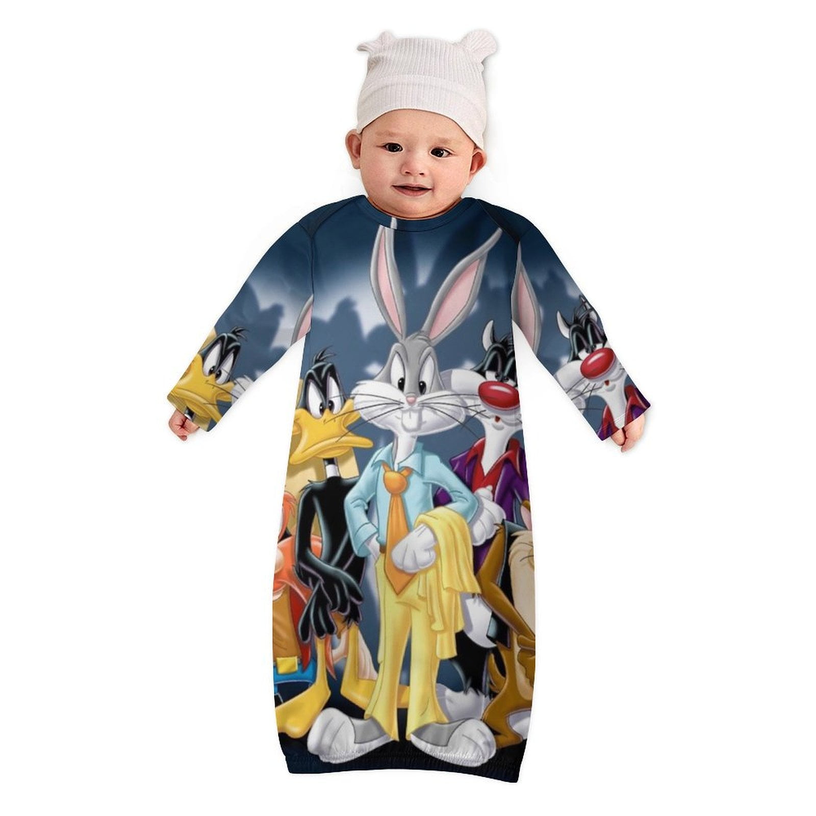 Looney Tunes Cartoons Baby Boy And Girls Sleeper Gown Newborn to Infant ...