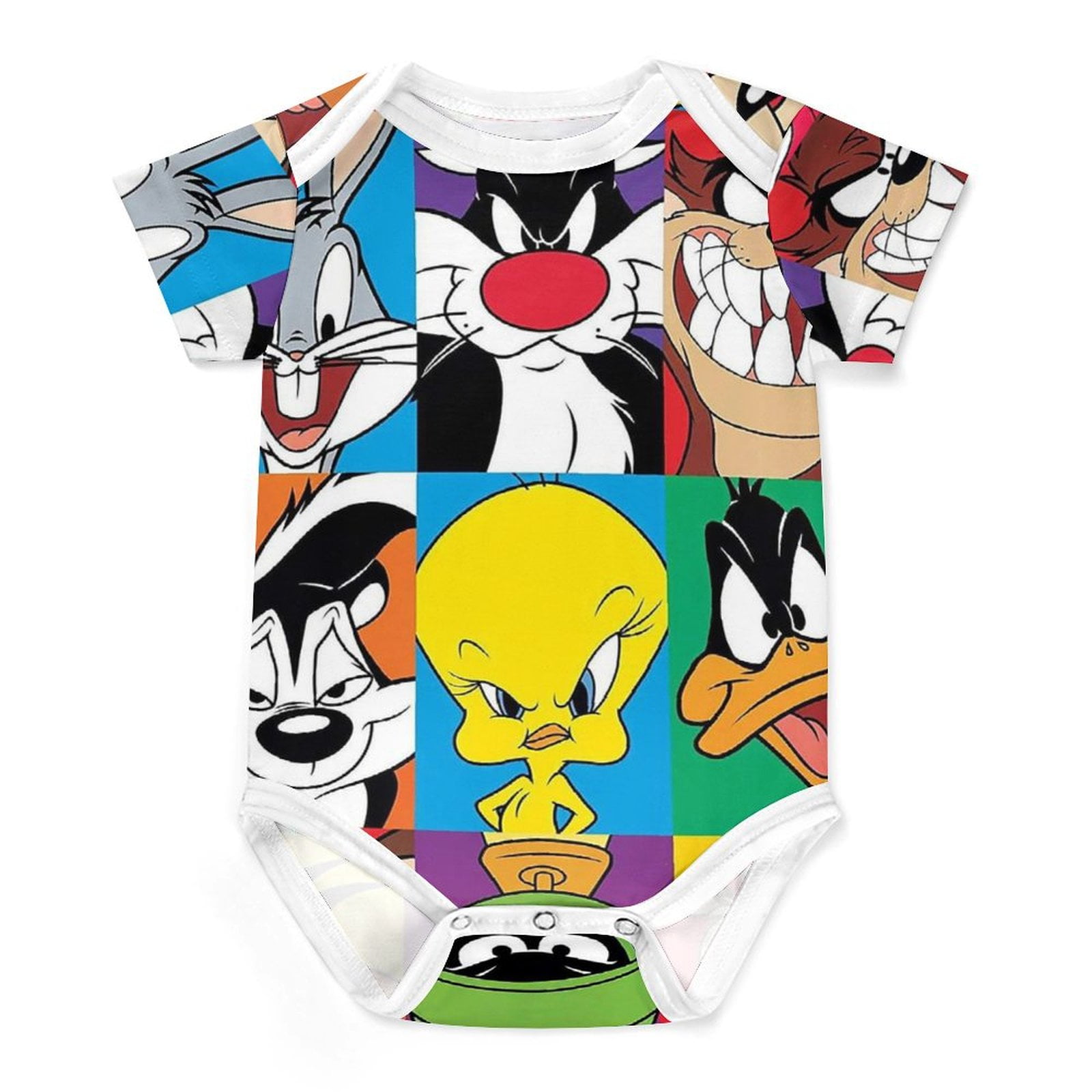 Looney Tunes Cartoons Baby Boy Girl Short Sleeve Romper Clothing Set ...