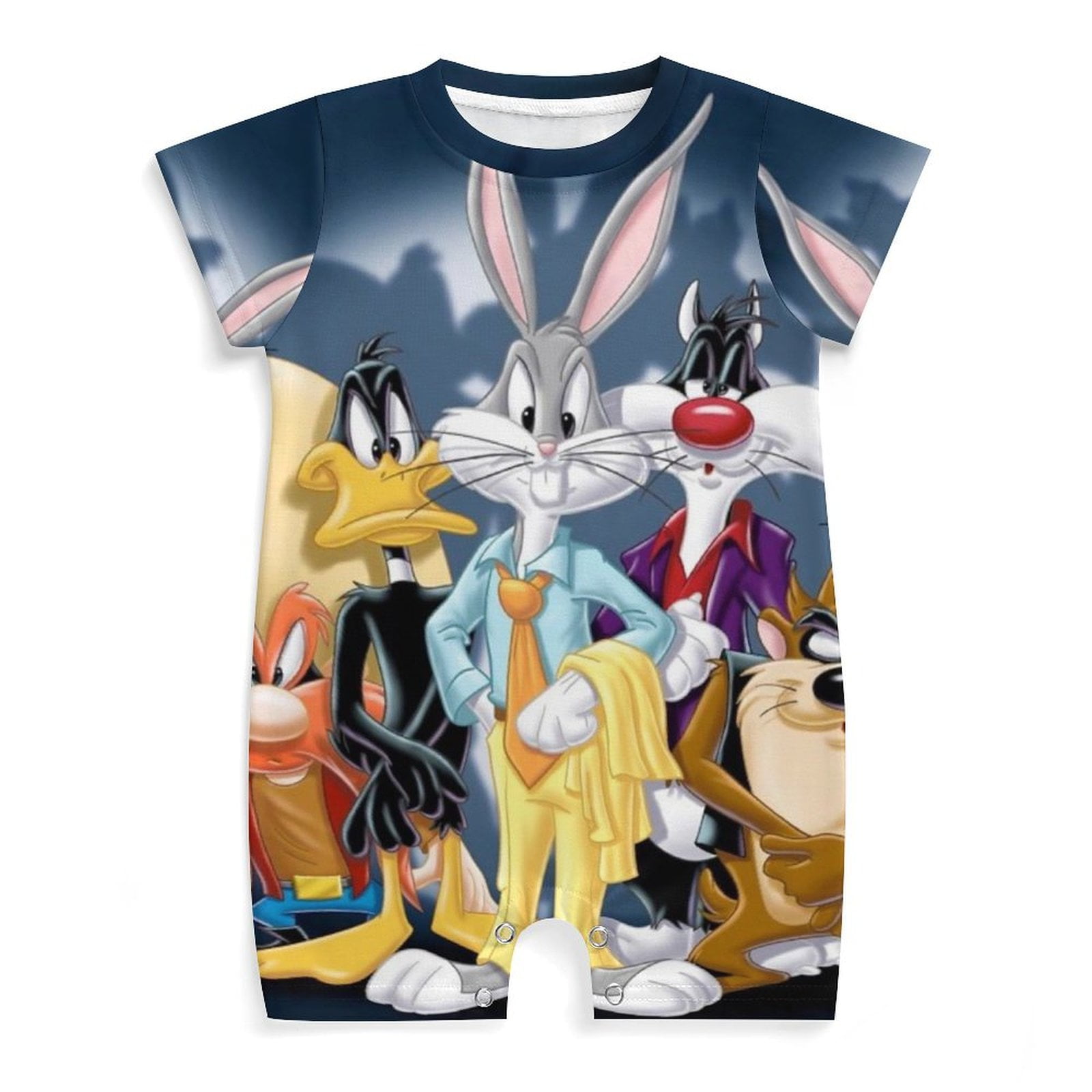Looney Tunes Cartoons Baby Boy Girl Short Sleeve Romper Clothing Set ...