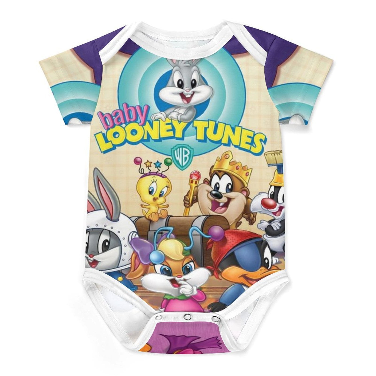 Looney Tunes Cartoons Baby Boy Girl Short Sleeve Romper Clothing Set ...