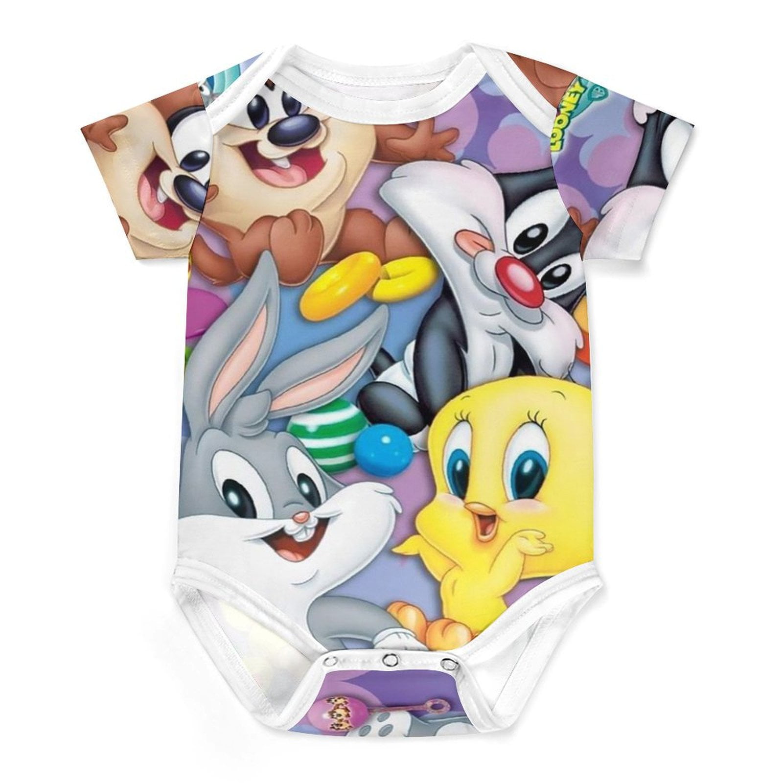 Looney Tunes Cartoons Baby Boy Girl Short Sleeve Romper Clothing Set ...