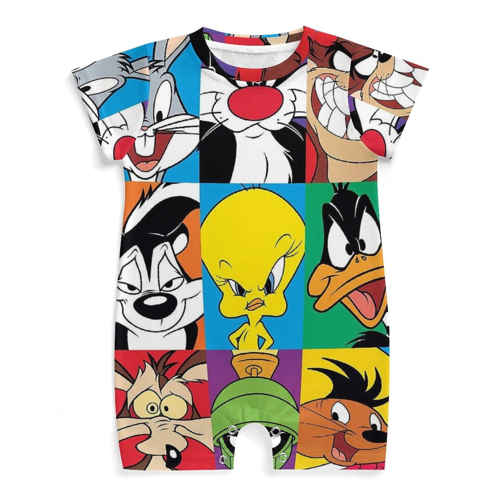 Looney Tunes Cartoons Baby Boy Girl Short Sleeve Romper Clothing Set ...