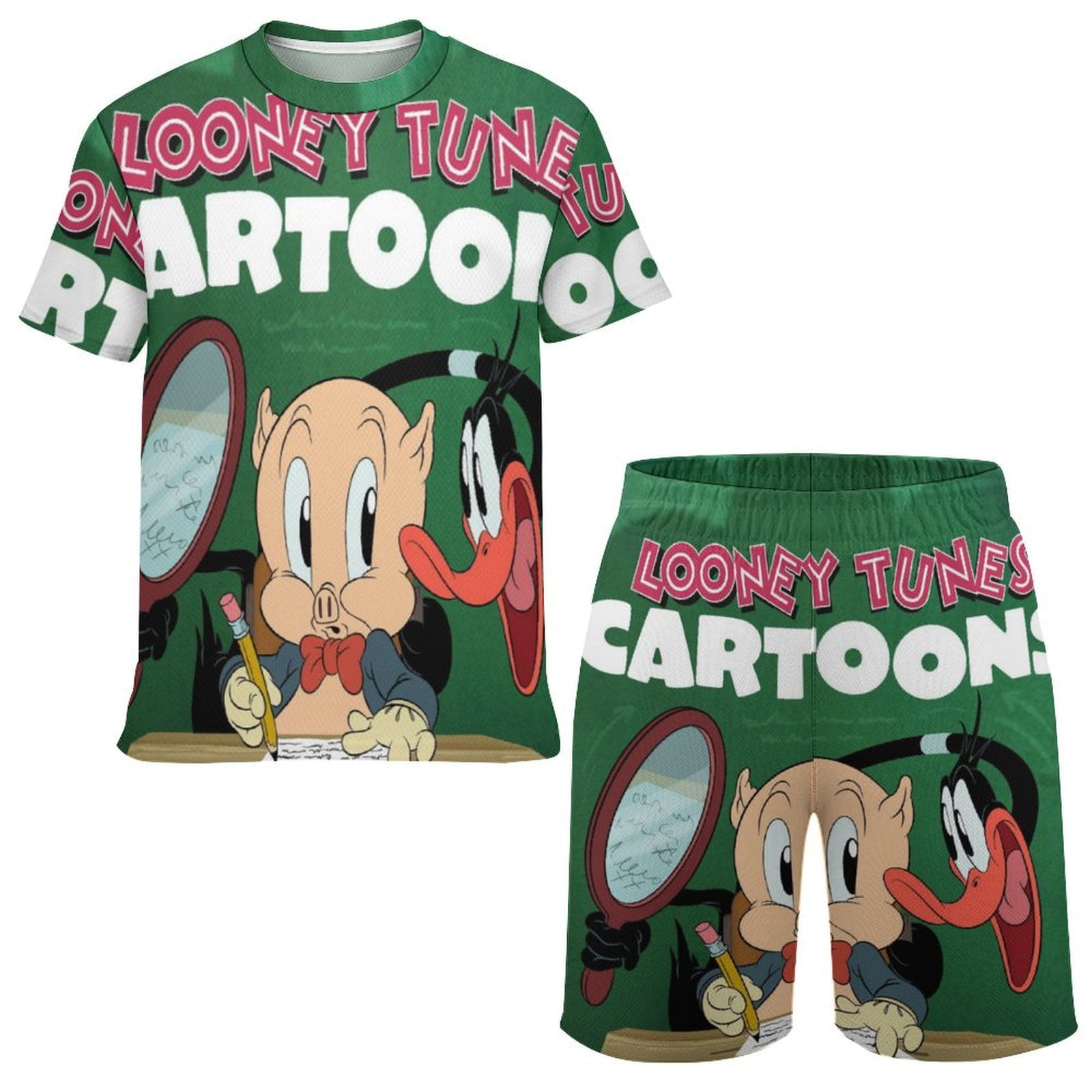 Looney Tunes Cartoons Boys Girls Short Sleeve Mesh T-Shirt And Shorts ...