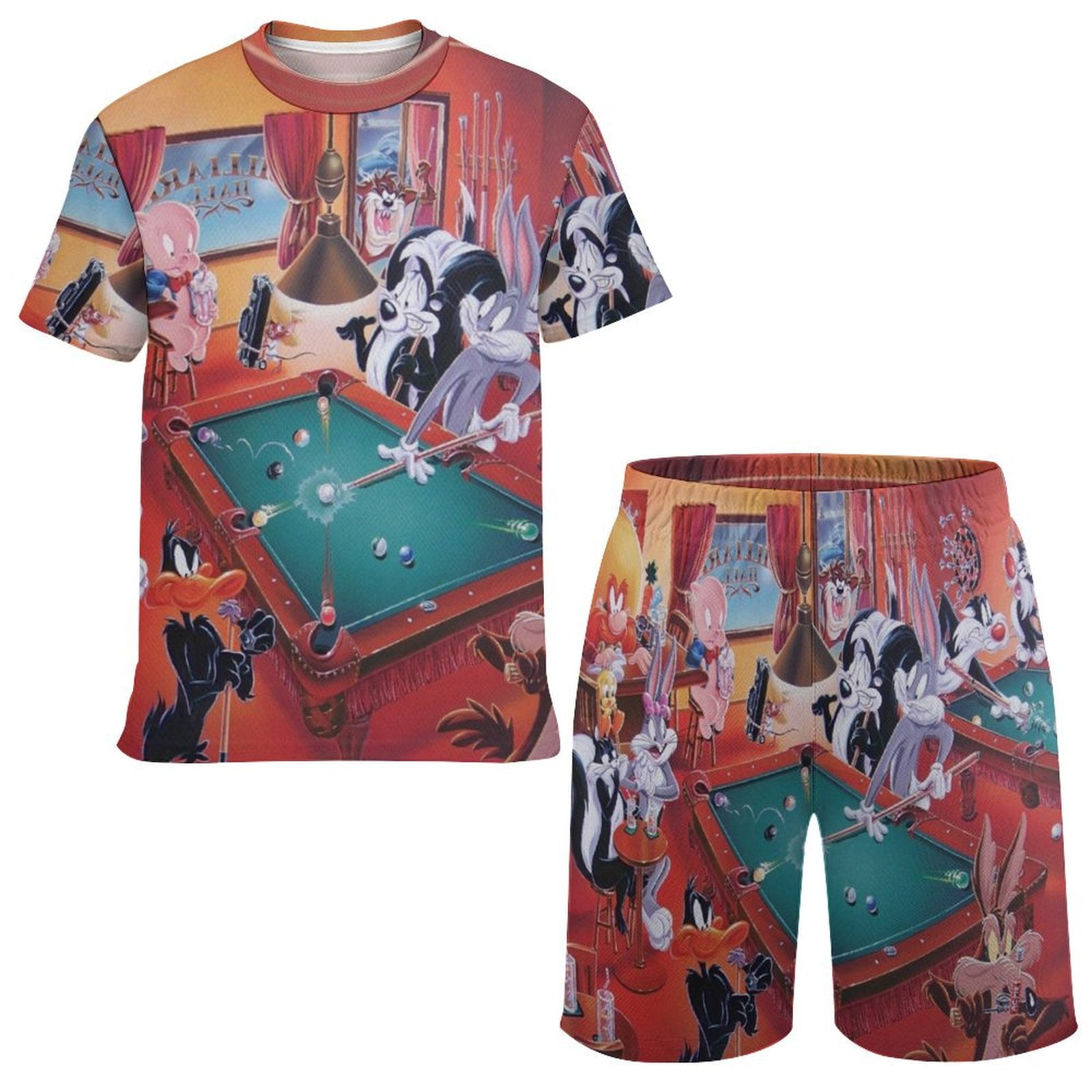 Looney Tunes Cartoons Boys Girls Short Sleeve Mesh T-Shirt And Shorts ...