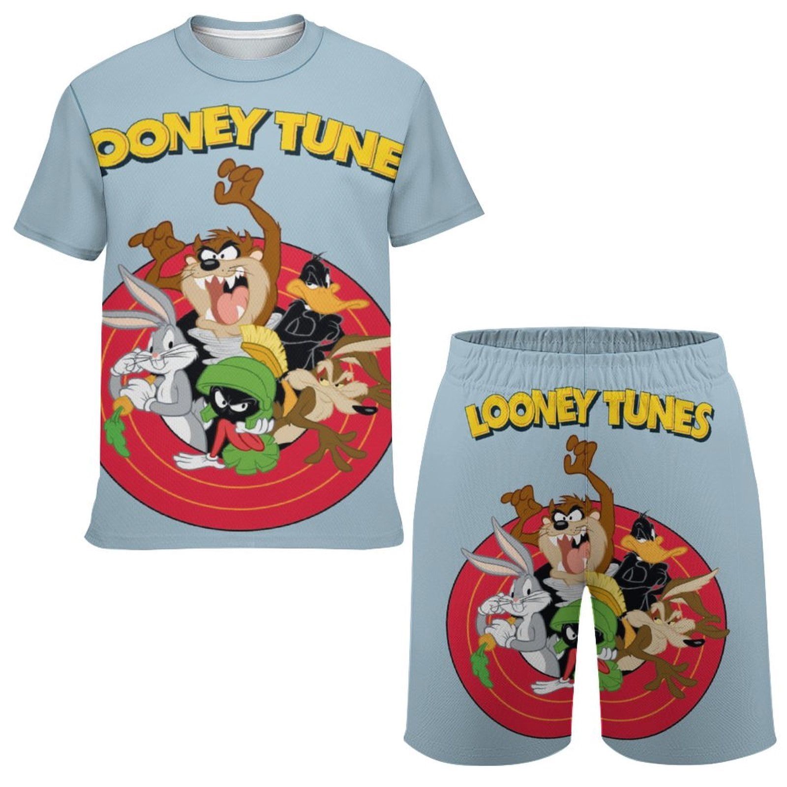 Looney Tunes Cartoons Boys Girls Short Sleeve Mesh T-Shirt And Shorts ...