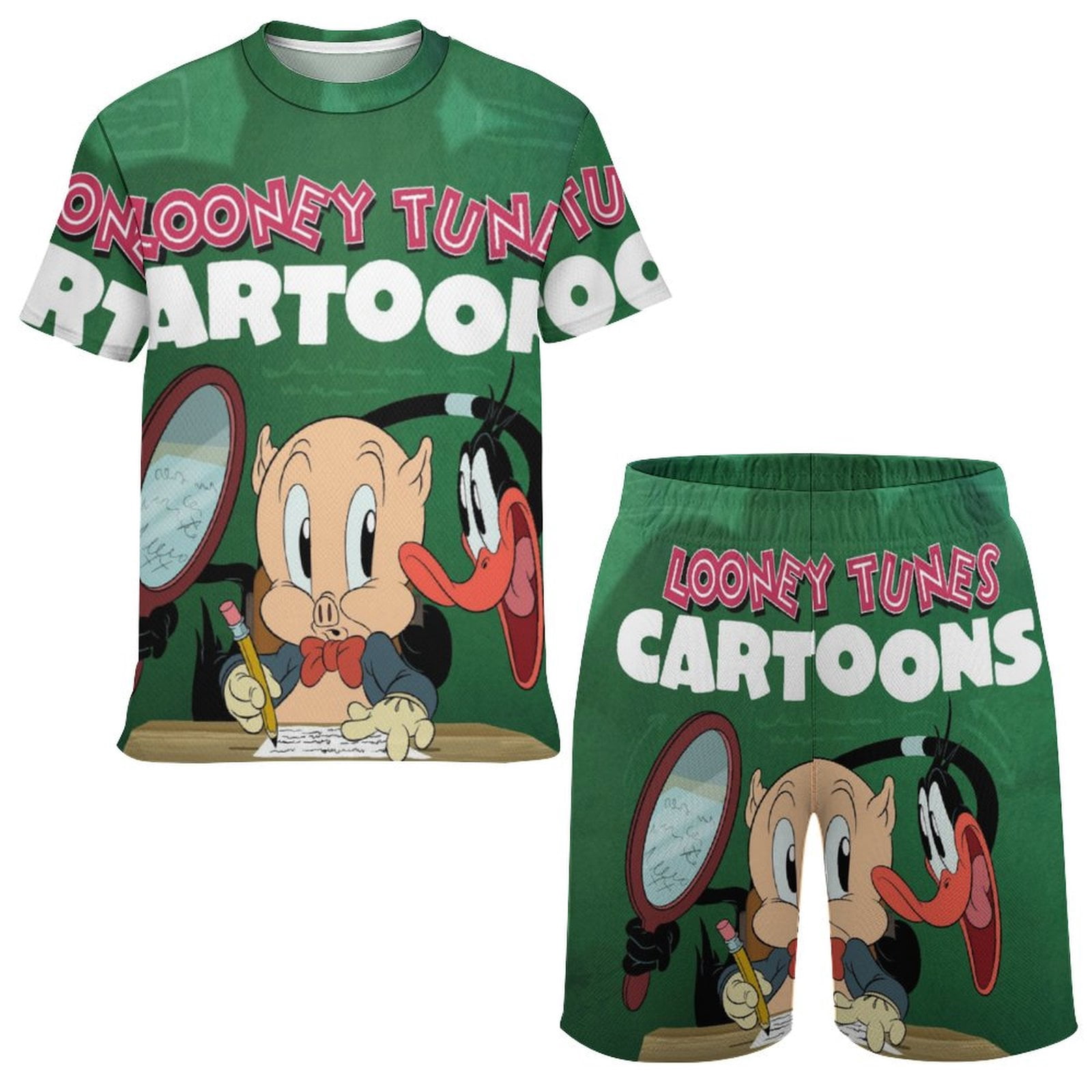 Looney Tunes Cartoons Boys Girls Short Sleeve Mesh T-Shirt And Shorts ...