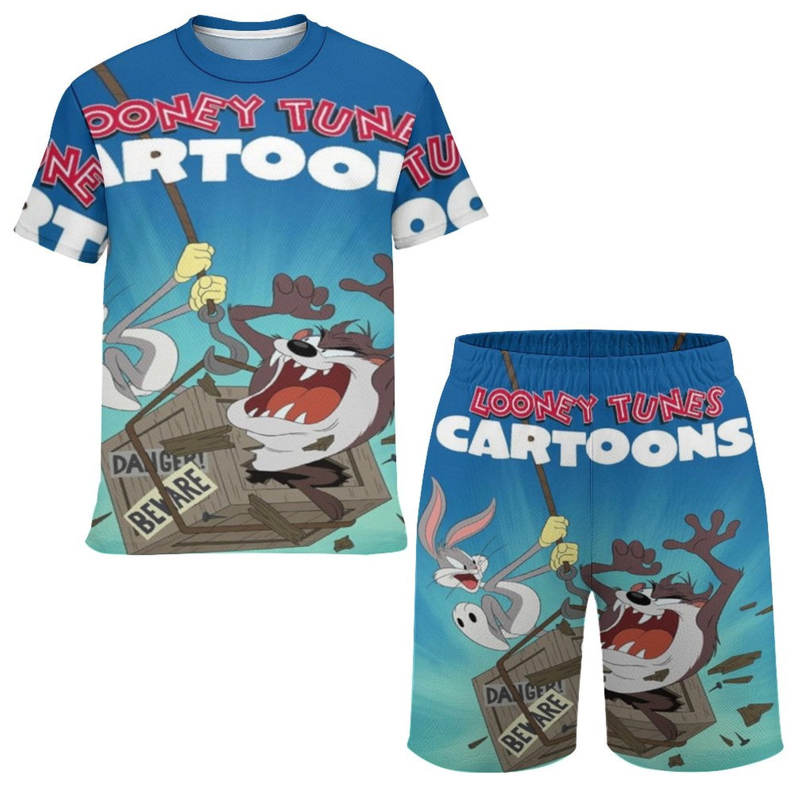 Looney Tunes Cartoons Boys Girls Short Sleeve Mesh T-Shirt And Shorts ...