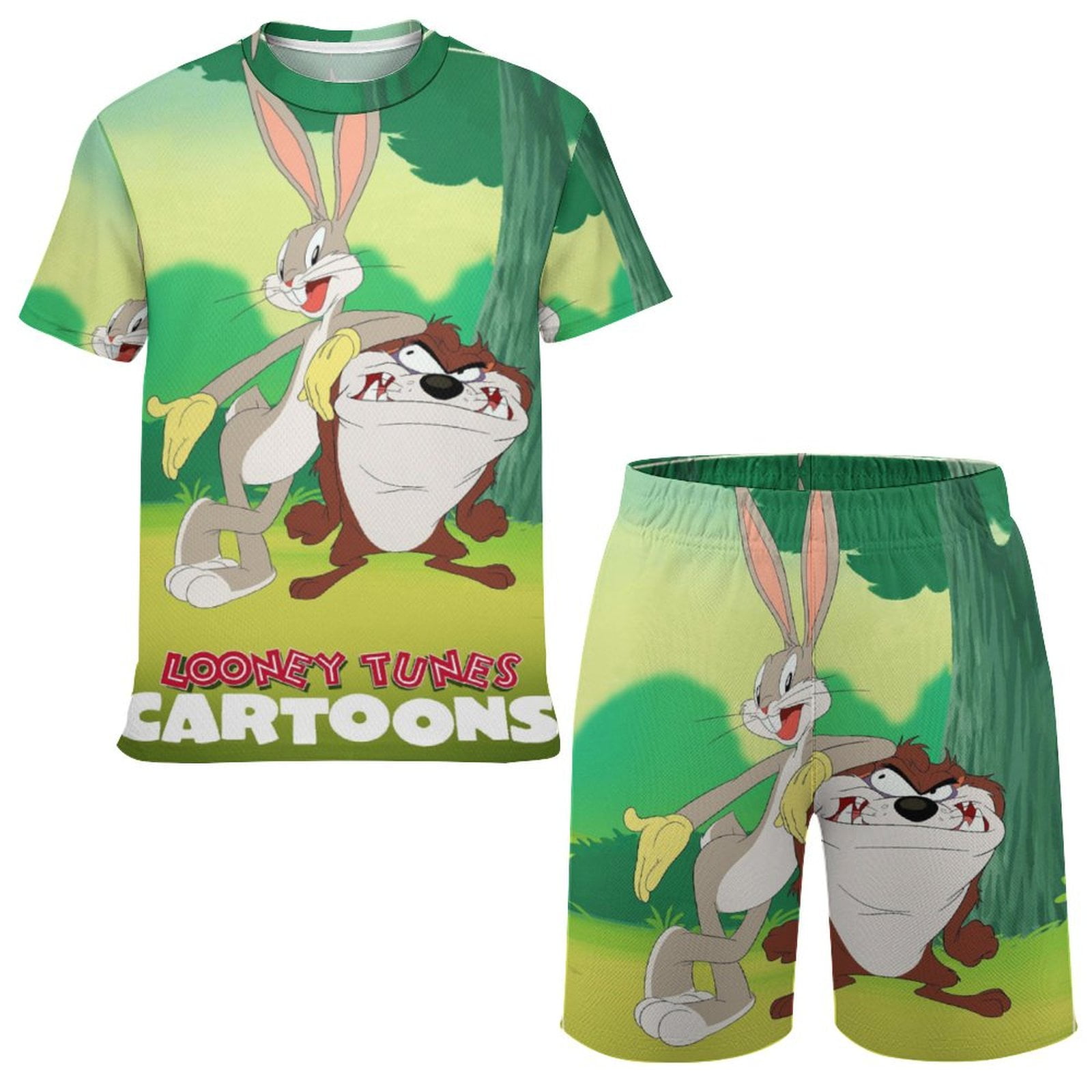 Looney Tunes Cartoons Boys Short Sleeve T-Shirt And Mesh Shorts Outfit ...