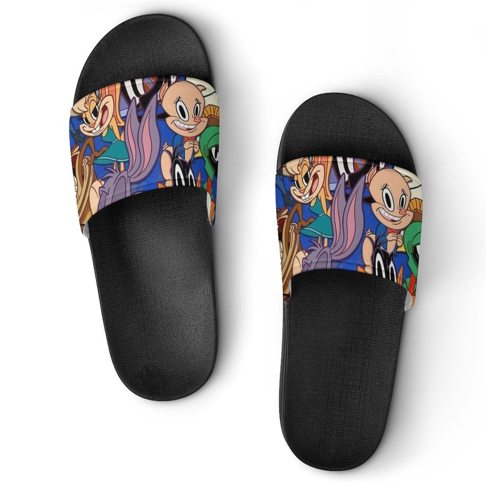Looney Tunes Cartoons Boys Slide Sandals, Comfort Casual Pool Slide ...