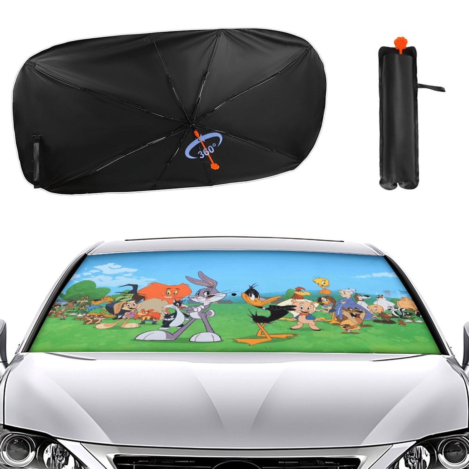 Looney Tunes Cartoons Car Windshield Sun Shade Umbrella, UV Protection ...