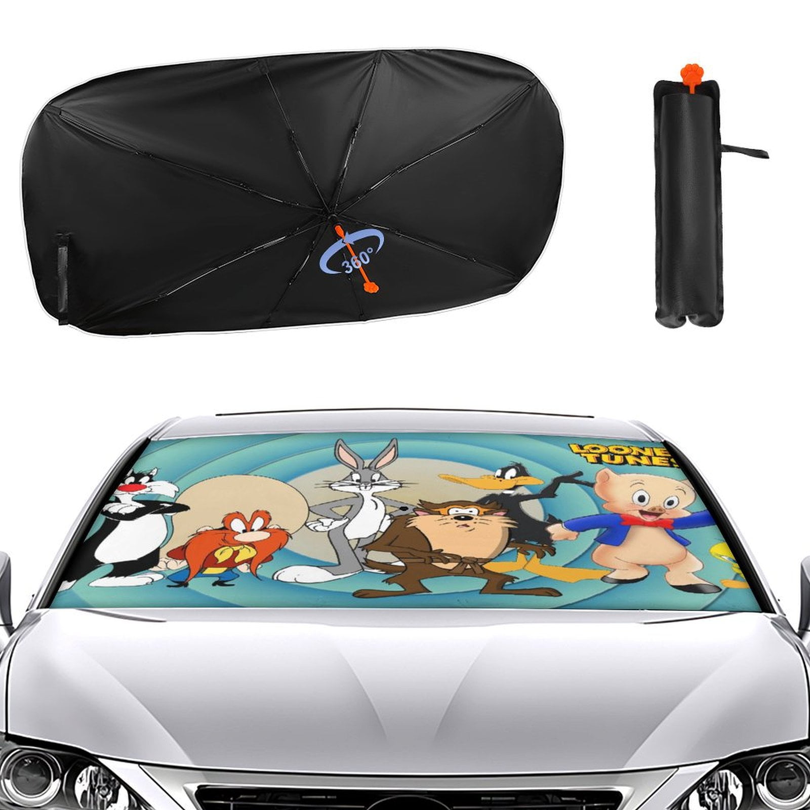 Looney Tunes Cartoons Car Windshield Sun Shade Umbrella, UV Protection ...