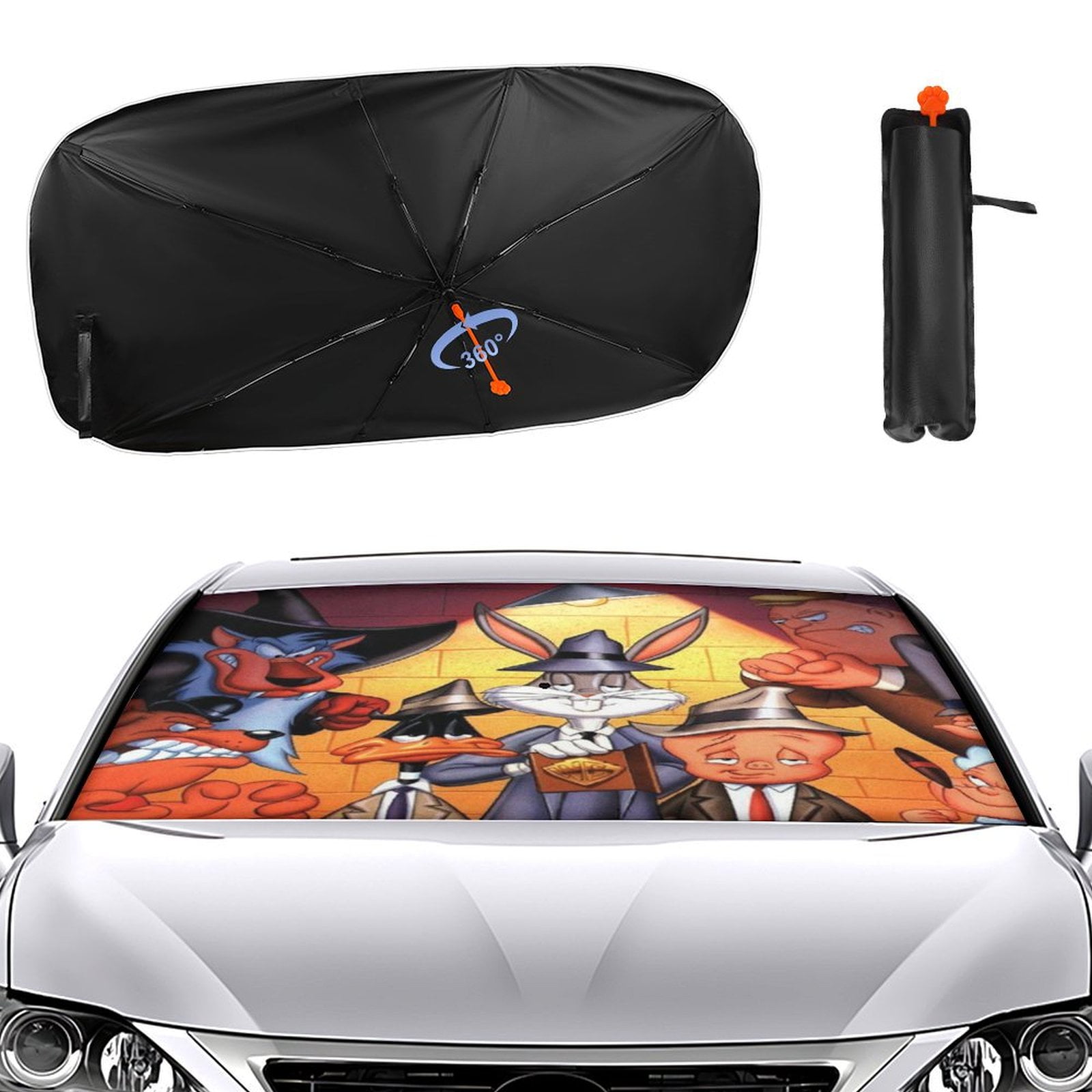 Looney Tunes Cartoons Car Windshield Sun Shade Umbrella, UV Protection ...