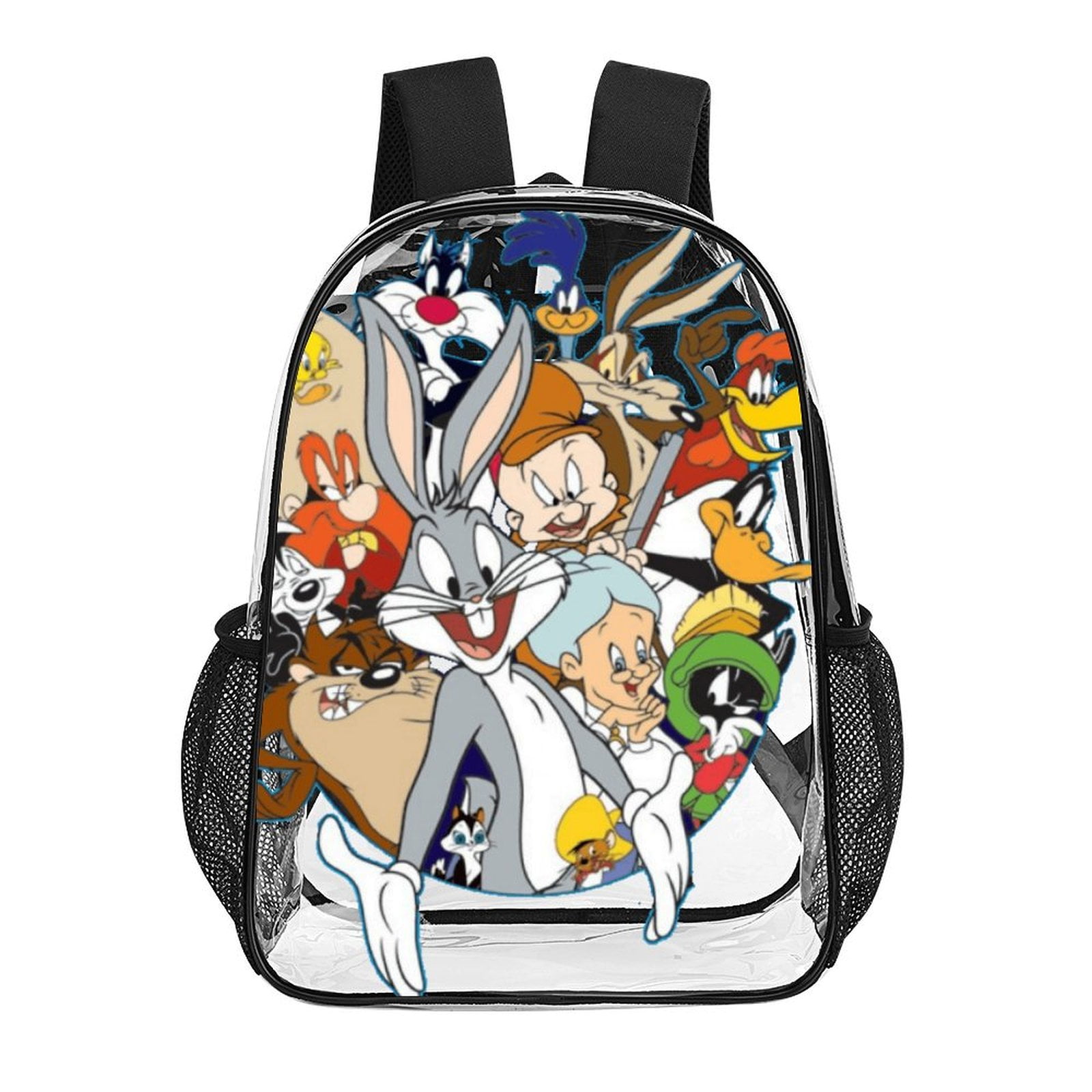 Looney Tunes Cartoons Clear Backpack Heavy Duty See Through Book Bag ...