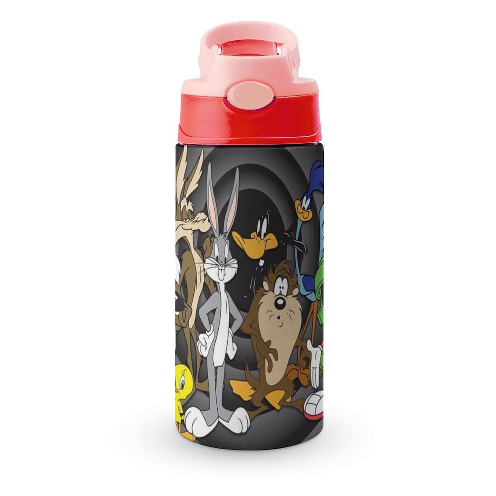 Looney Tunes Cartoons Kids Water Bottle with Silicone Straw And Spill ...