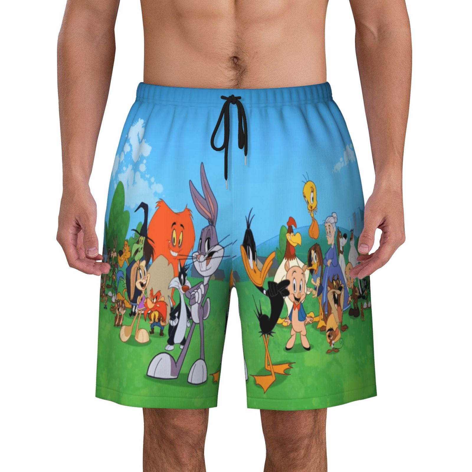 Looney Tunes Cartoons Men's Swim Trunks Quick Dry Board Shorts Bathing ...