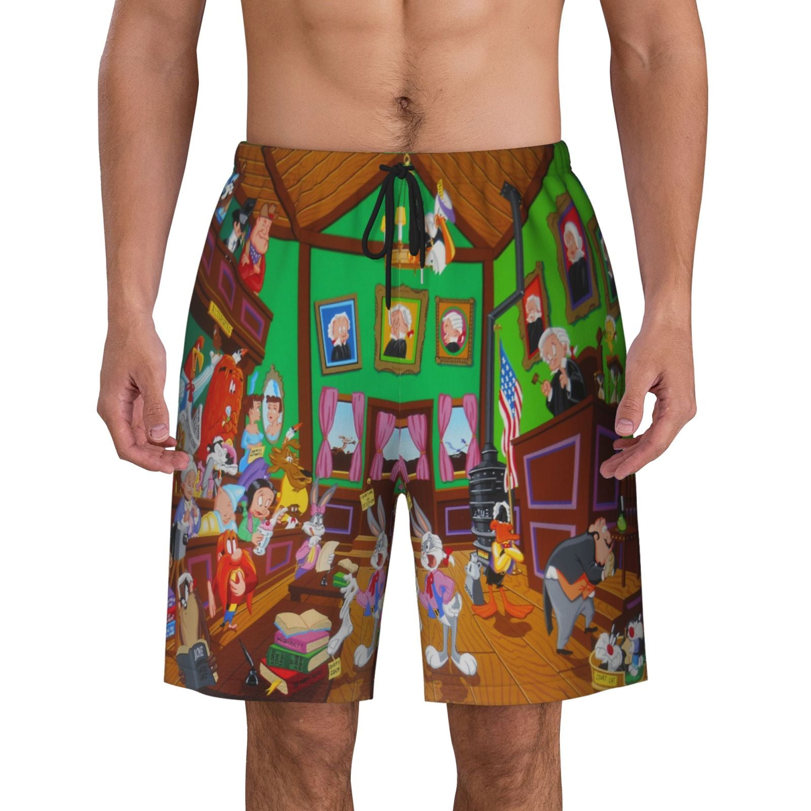 Looney Tunes Cartoons Men's Swim Trunks Quick Dry Board Shorts Bathing ...