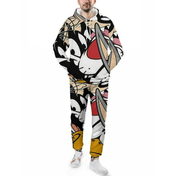 Looney Tunes Cartoons Mens 2 Piece Tracksuit Athletic Sweatsuits Sets ...