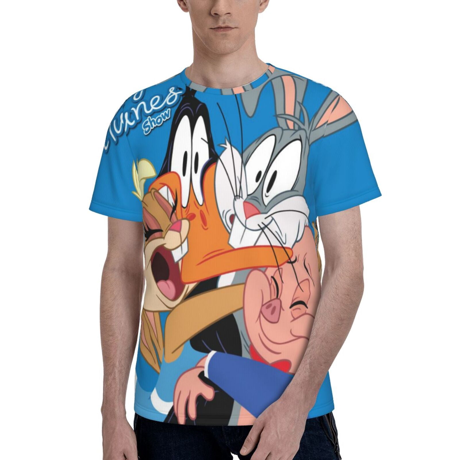 Looney Tunes Cartoons Mens 3d Graphic Print Shirts Casual Short Sleeve ...