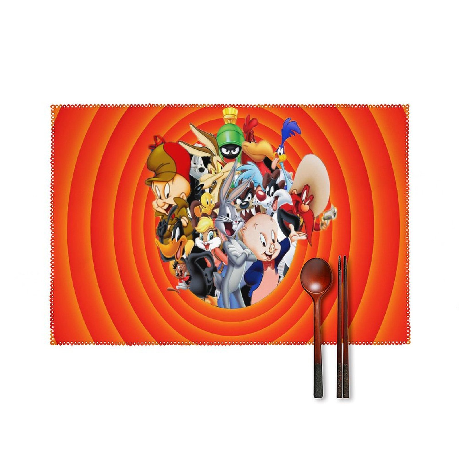 Looney Tunes Cartoons Placemats Set of 4, 12x18 Inch Table Mats for ...