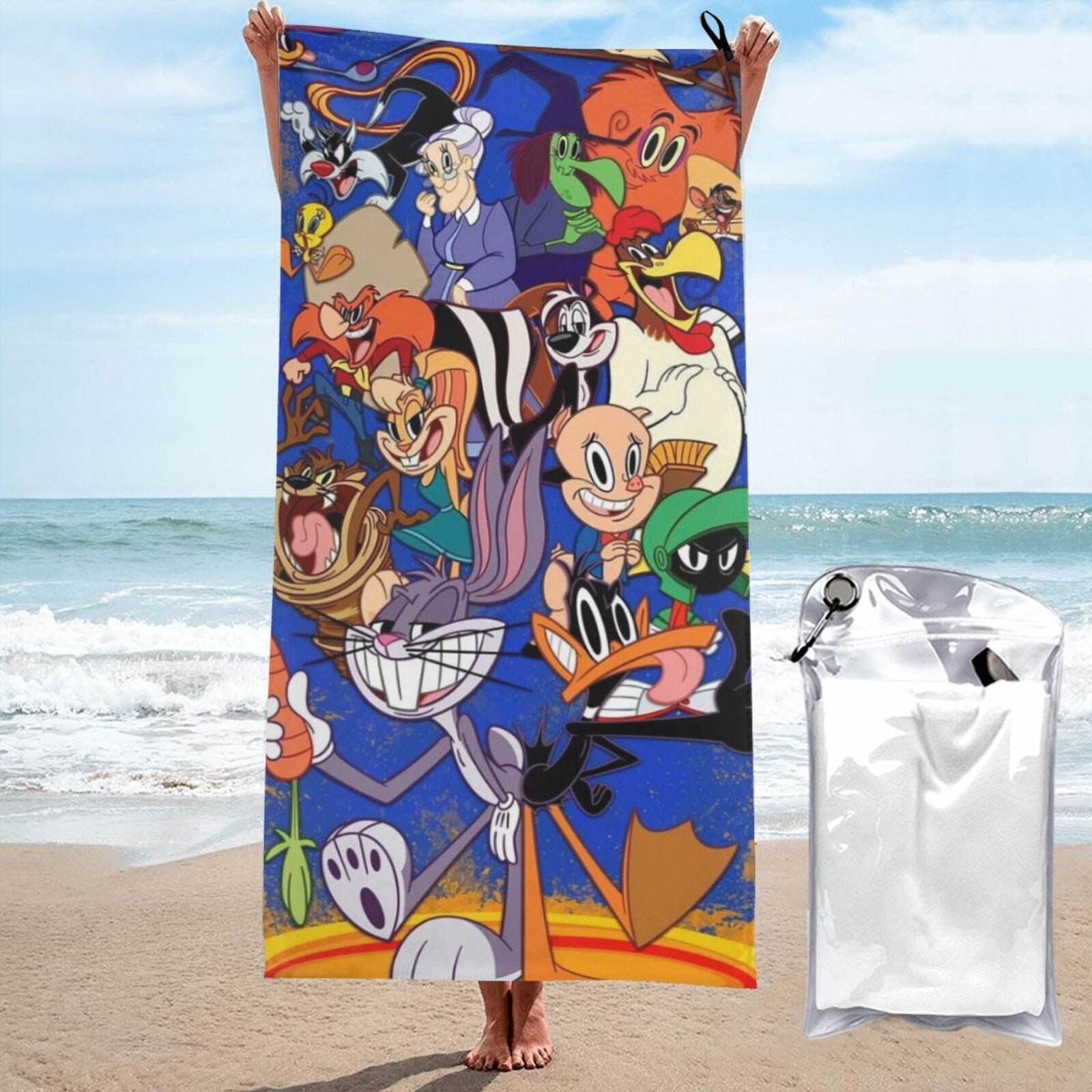 Looney Tunes Cartoons Quick Dry Sand Free Microfiber Beach Towel For Adults, 27.5"X55" Oversized ...
