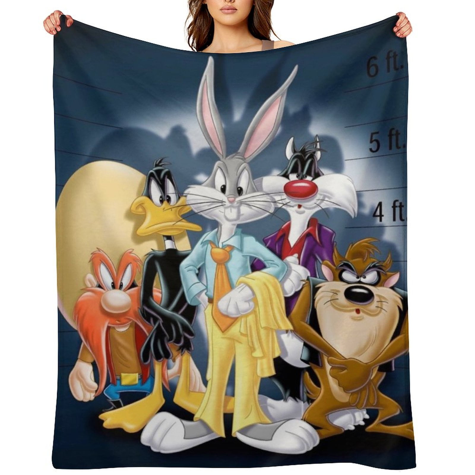 Looney Tunes Cartoons Throw Blanket Soft Cozy Warm College Printing ...
