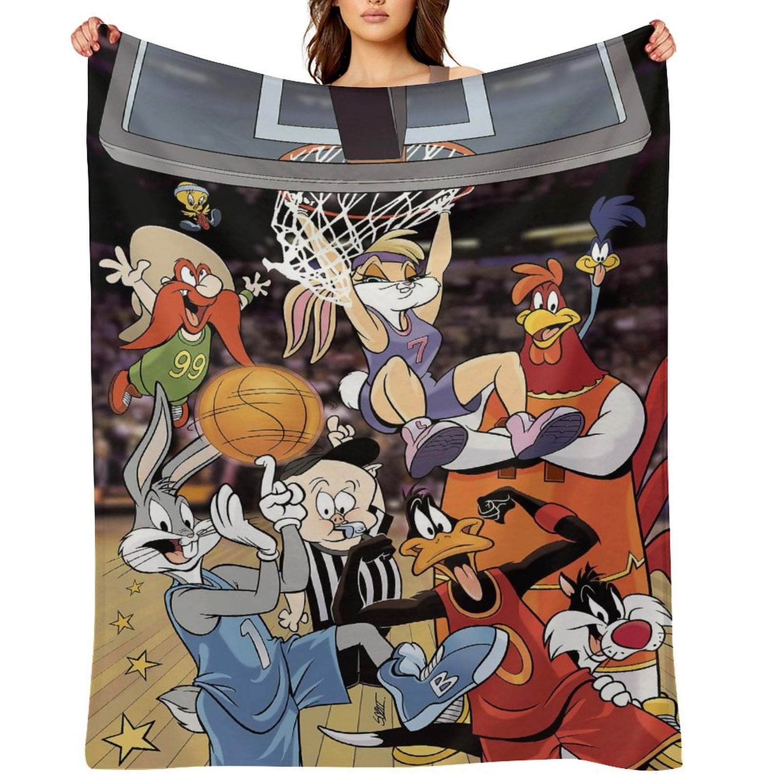 Looney Tunes Cartoons Throw Blanket Soft Cozy Warm College Printing ...