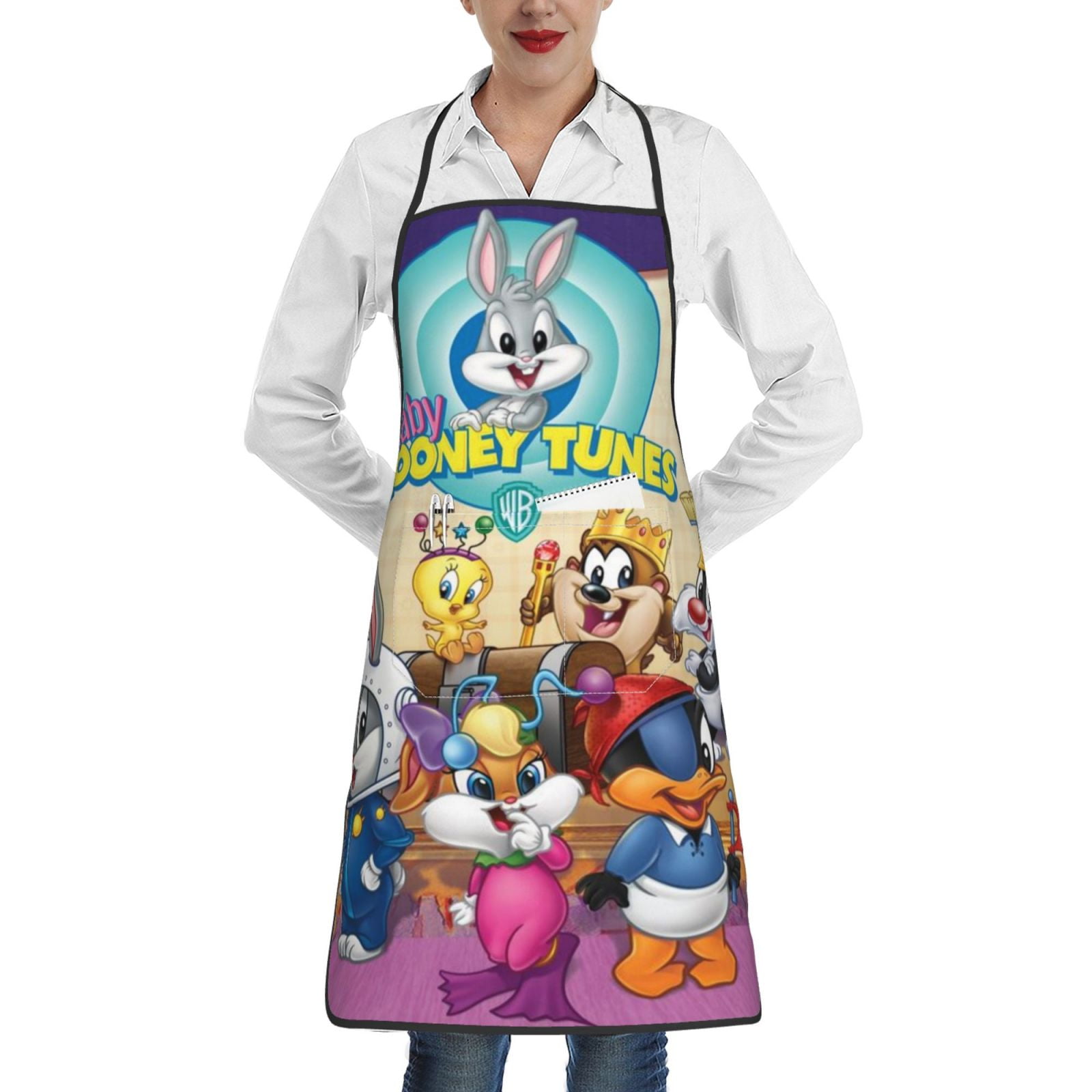 Looney Tunes Cartoons Waterproof Cooking Aprons, Adjustable Bib Soft ...
