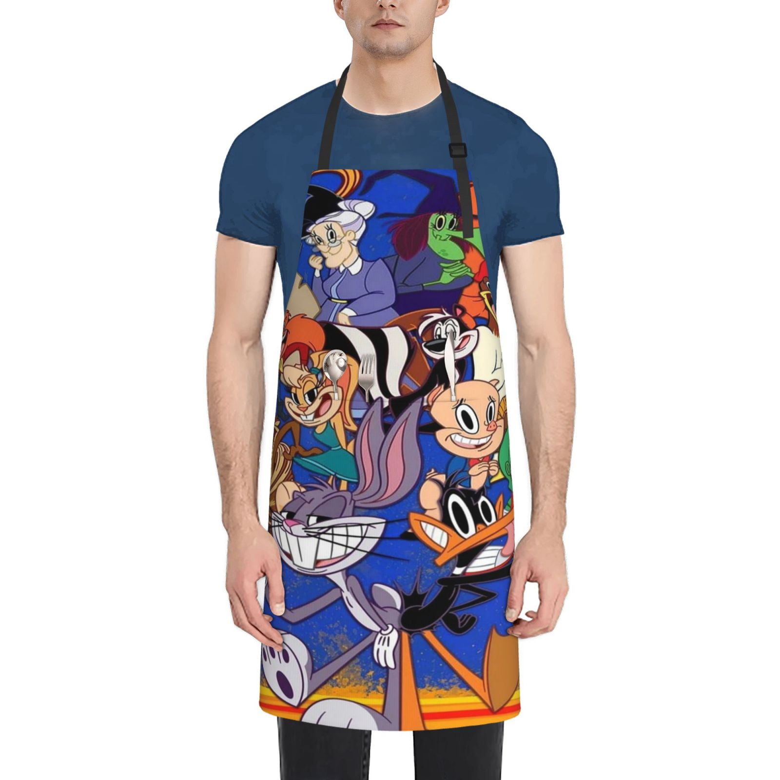 Looney Tunes Cartoons Waterproof Cooking Aprons, Adjustable Bib Soft ...