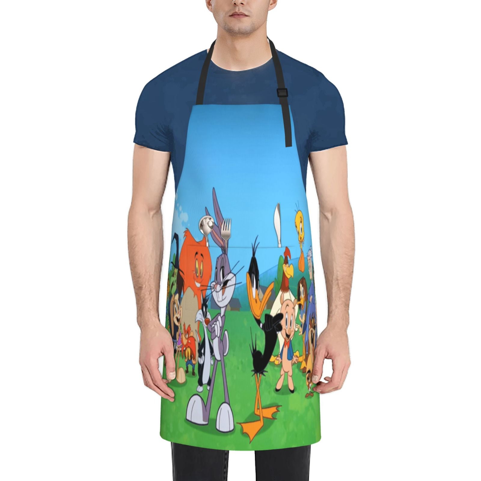 Looney Tunes Cartoons Waterproof Cooking Aprons, Adjustable Bib Soft ...