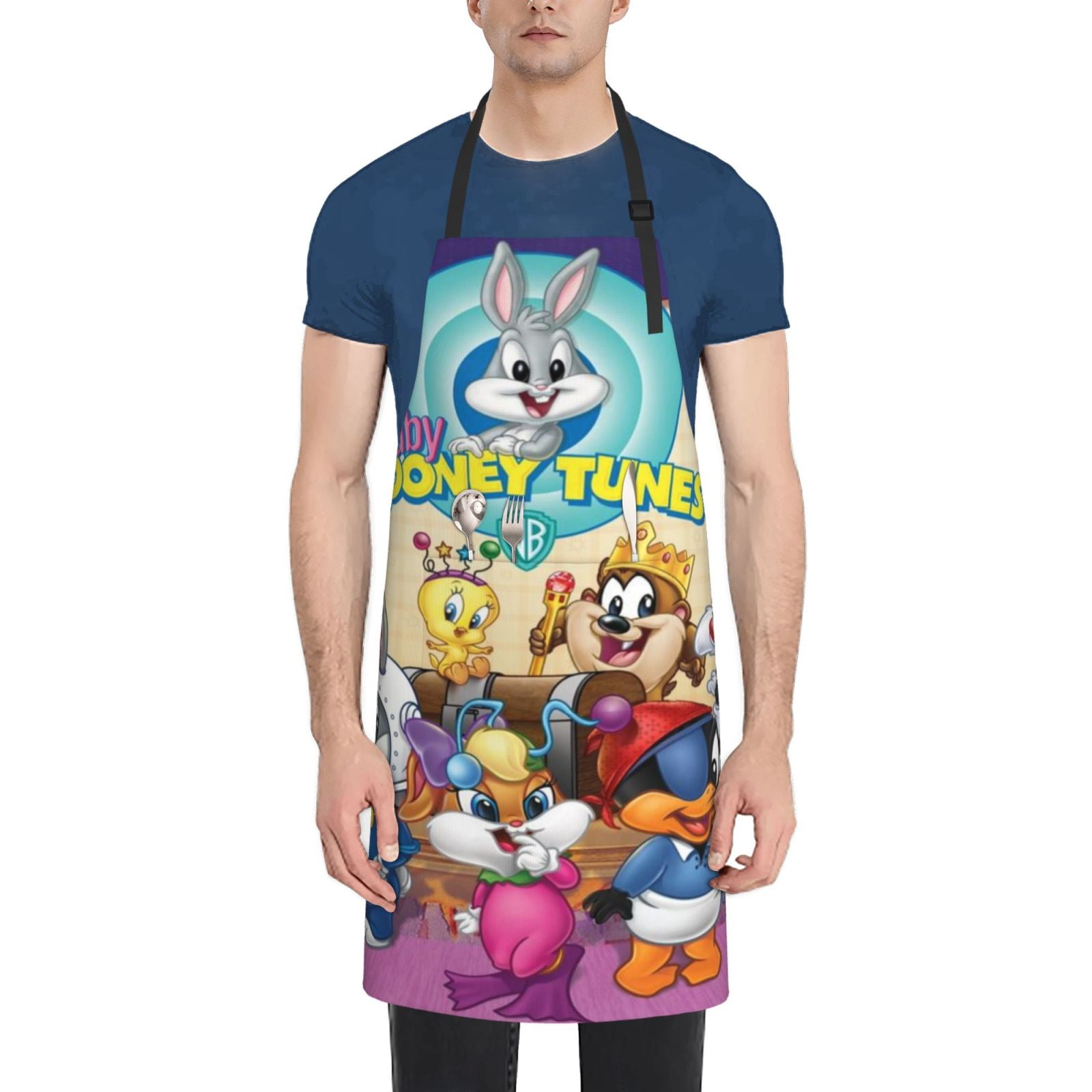 Looney Tunes Cartoons Waterproof Cooking Aprons, Adjustable Bib Soft ...