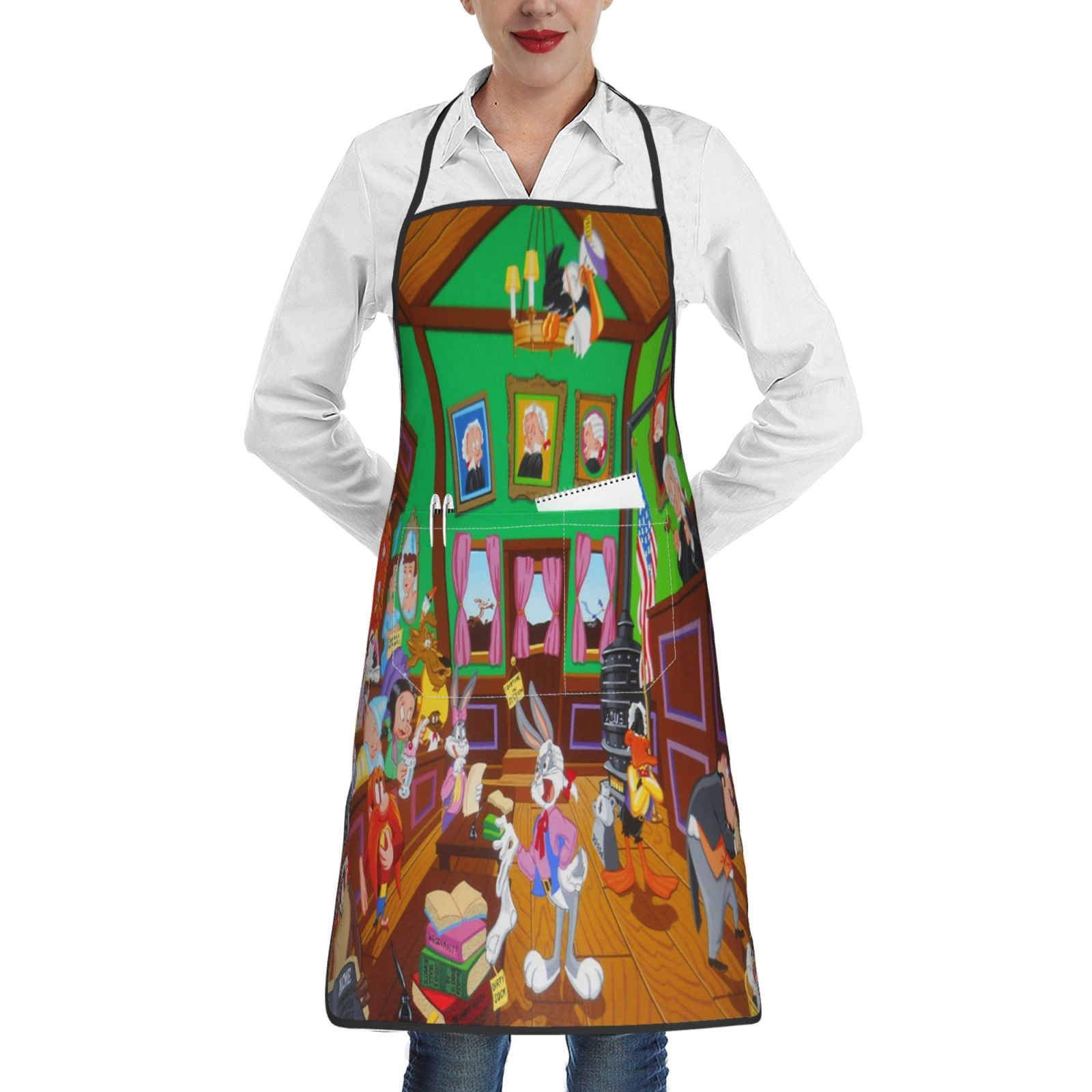 Looney Tunes Cartoons Waterproof Cooking Aprons, Adjustable Bib Soft ...