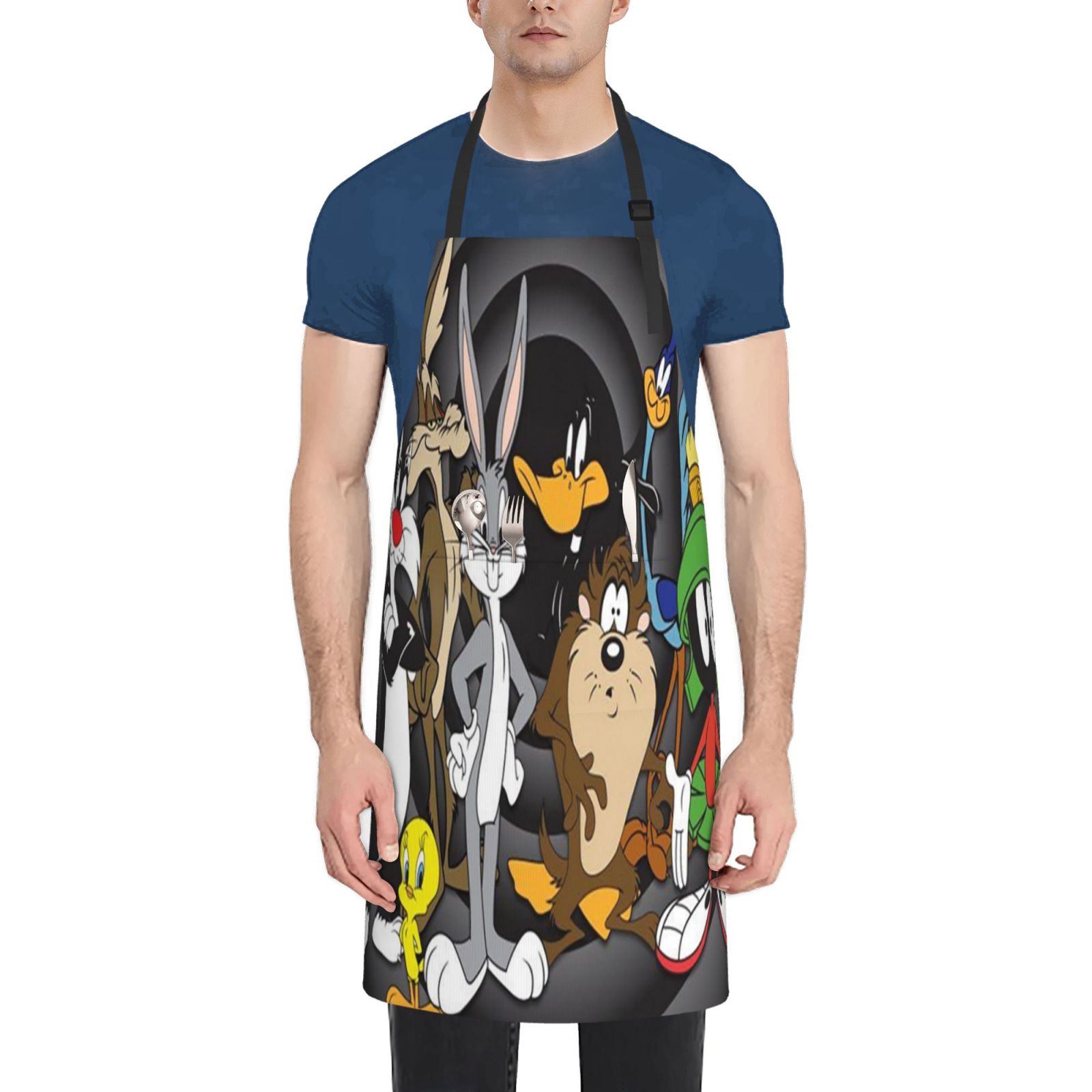 Looney Tunes Cartoons Waterproof Cooking Aprons, Adjustable Bib Soft ...