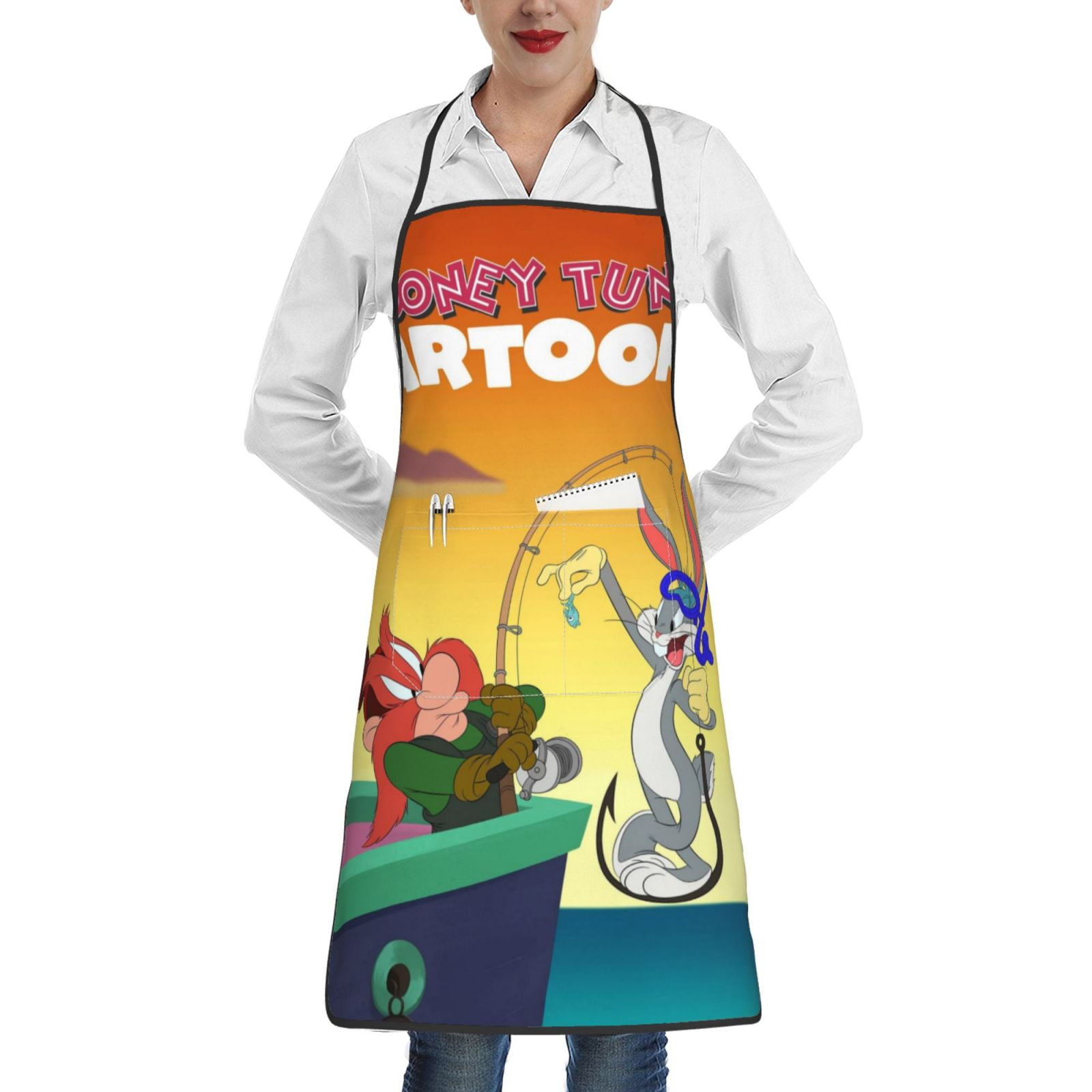 Looney Tunes Cartoons Waterproof Cooking Aprons, Adjustable Bib Soft ...