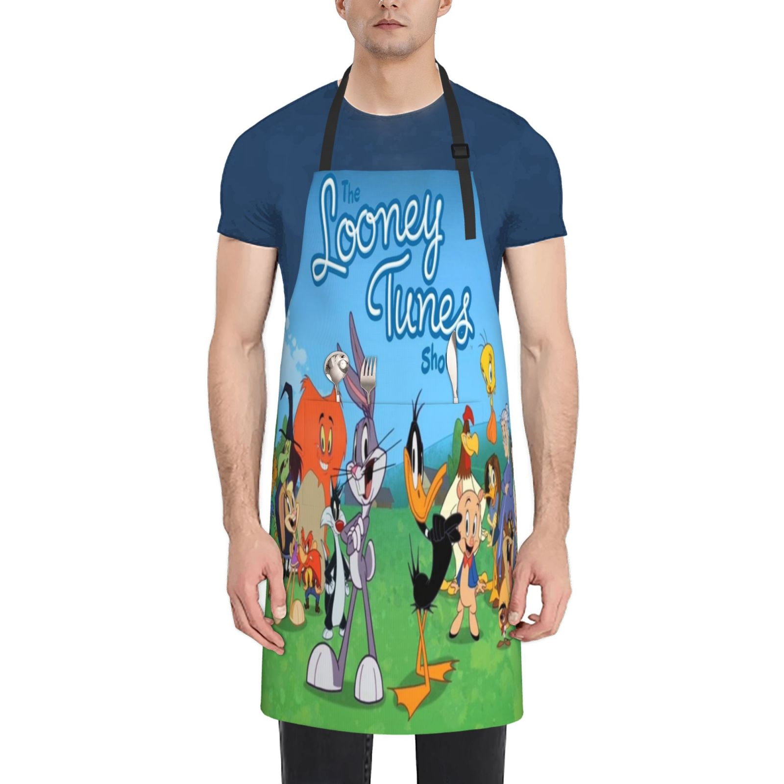 Looney Tunes Cartoons Waterproof Cooking Aprons, Adjustable Bib Soft ...