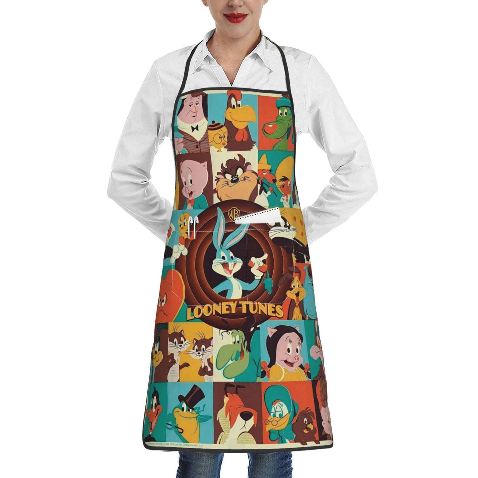 Looney Tunes Cartoons Waterproof Cooking Aprons, Adjustable Bib Soft ...