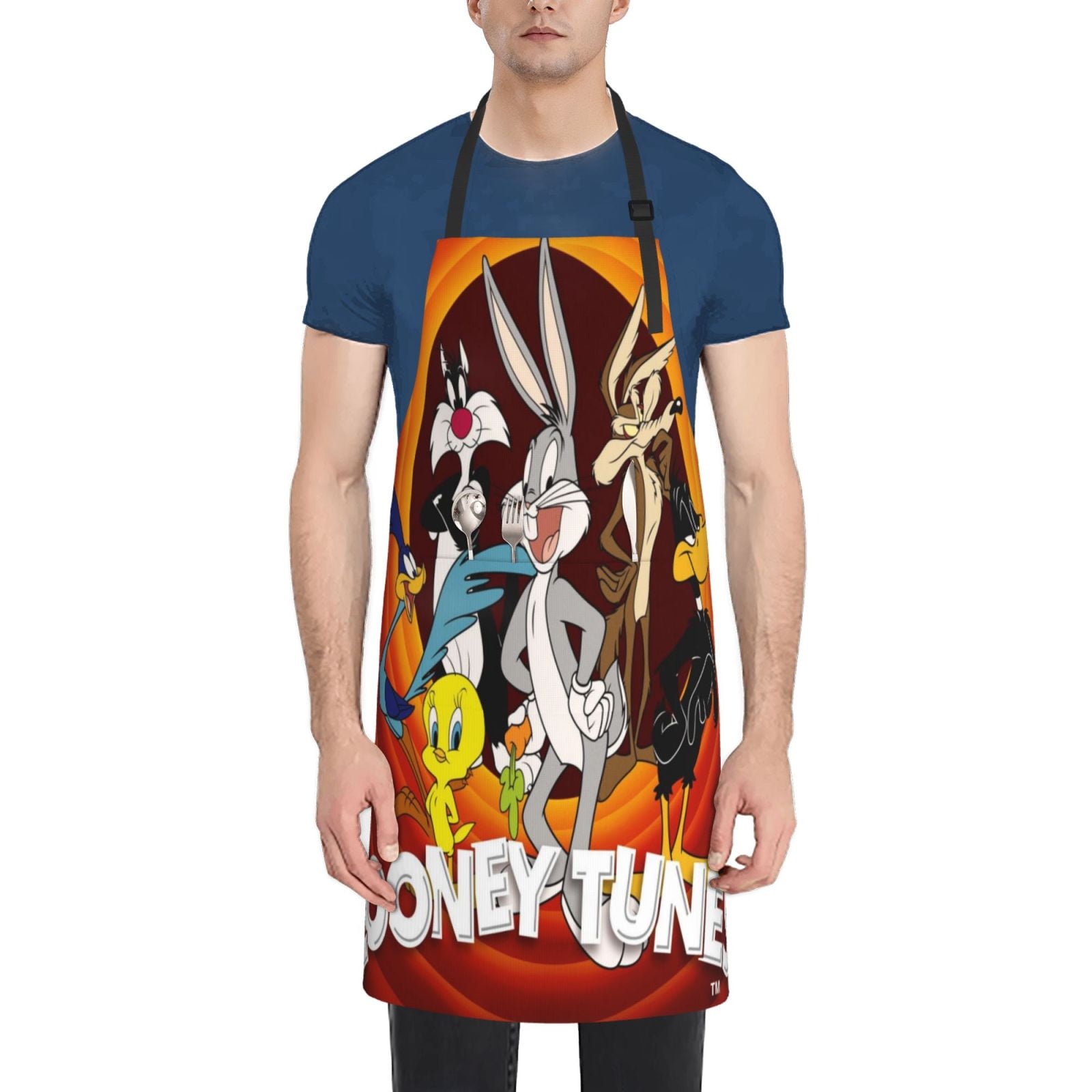 Looney Tunes Cartoons Waterproof Cooking Aprons, Adjustable Bib Soft ...