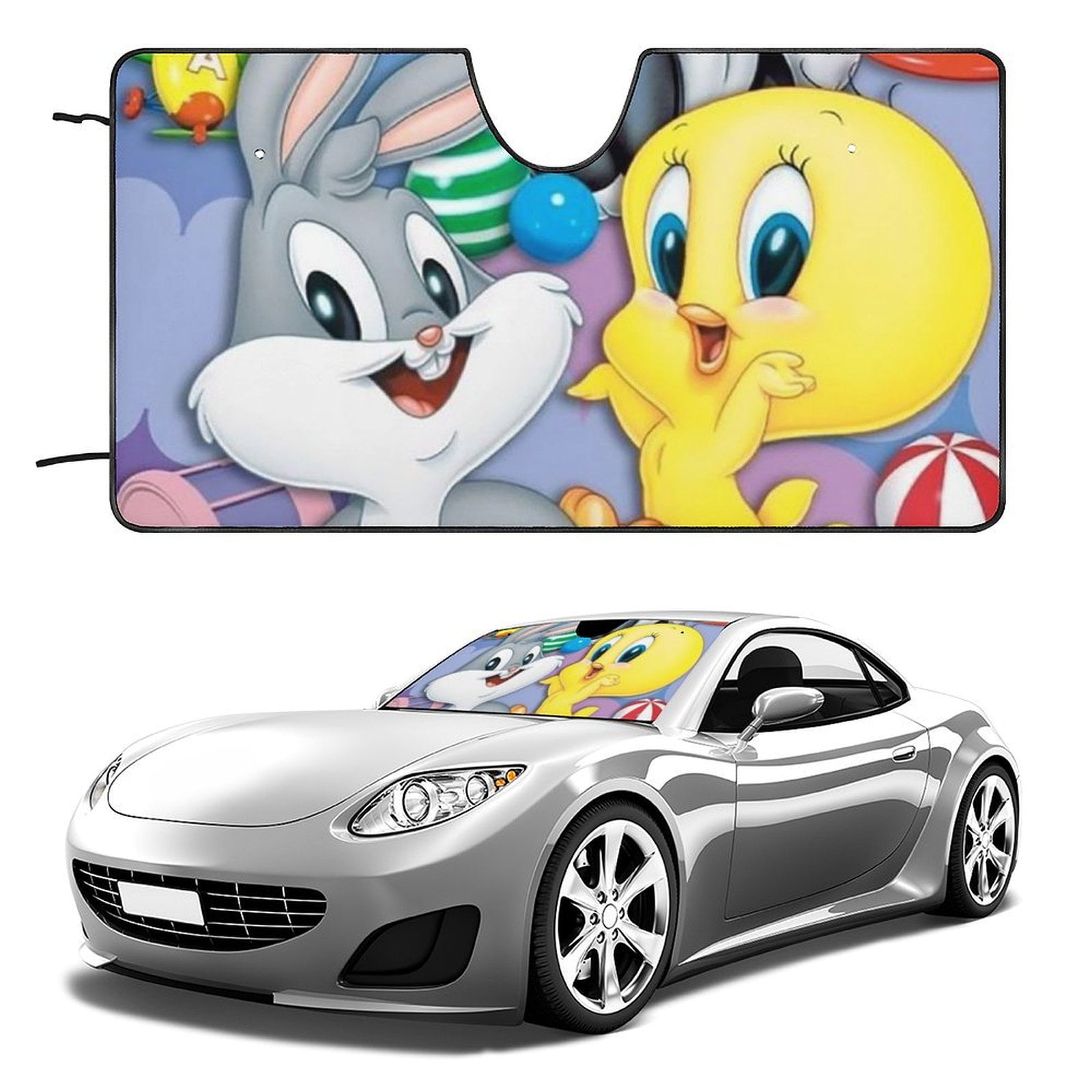 Looney Tunes Cartoons Windshield Sun Shade, Front Foldable Windshield ...