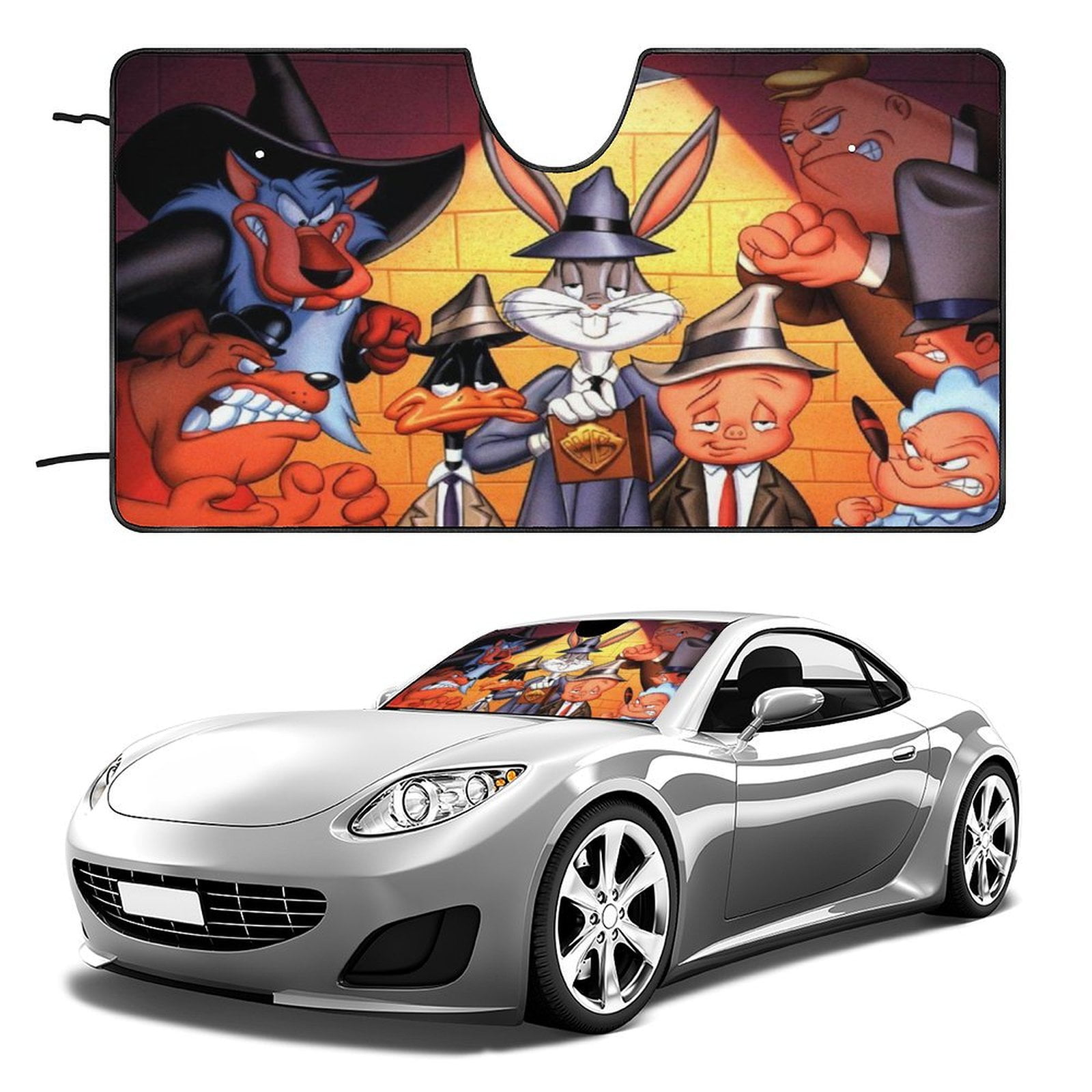 Looney Tunes Cartoons Windshield Sun Shade, Front Foldable Windshield ...