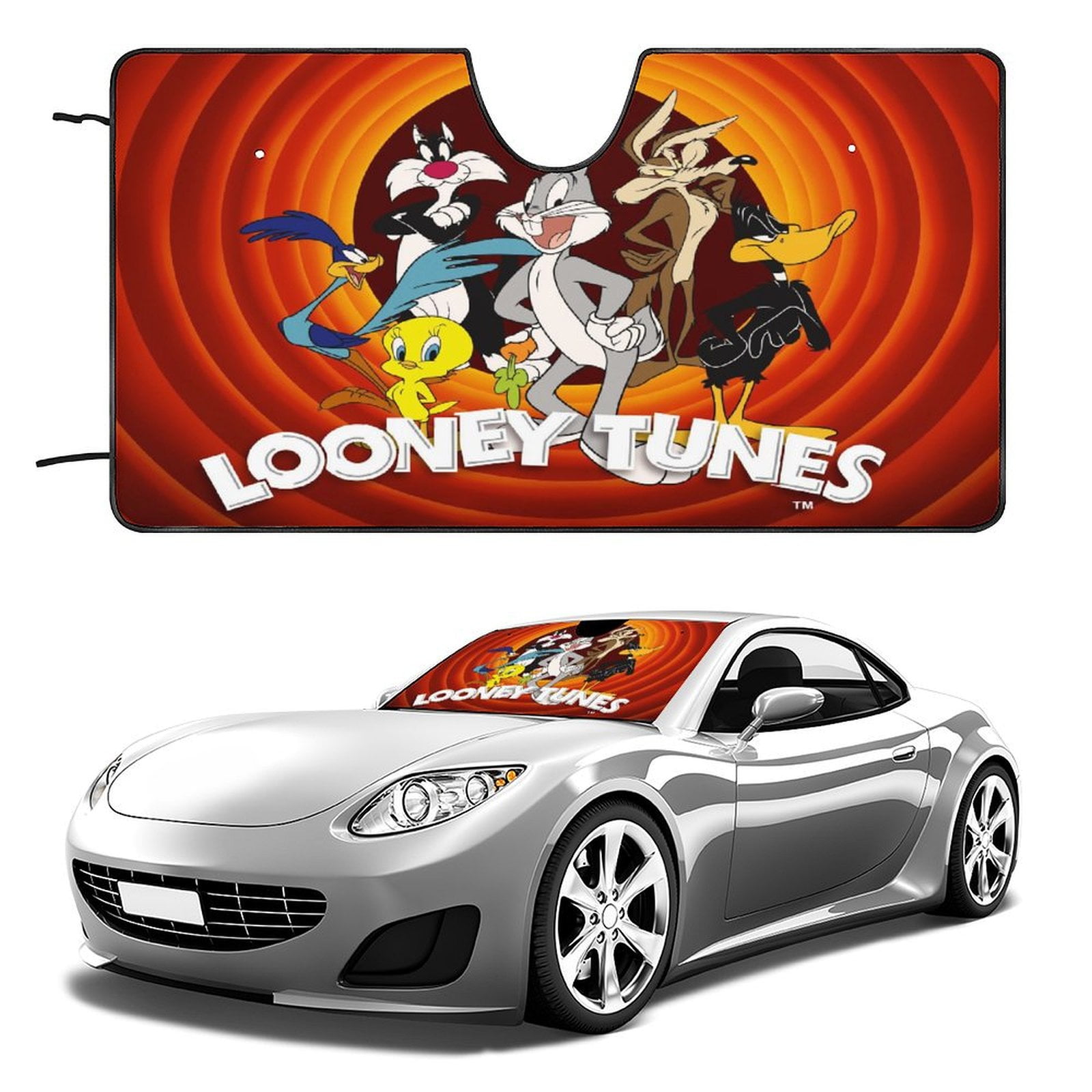 Looney Tunes Cartoons Windshield Sun Shade, Front Foldable Windshield ...
