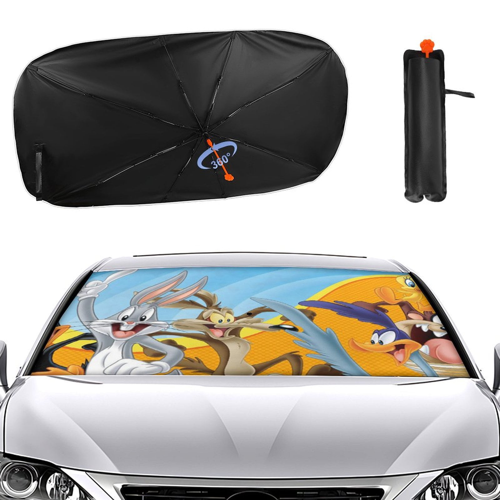 Looney Tunes Cartoons Windshield Sun Shade Umbrella - Foldable Car ...