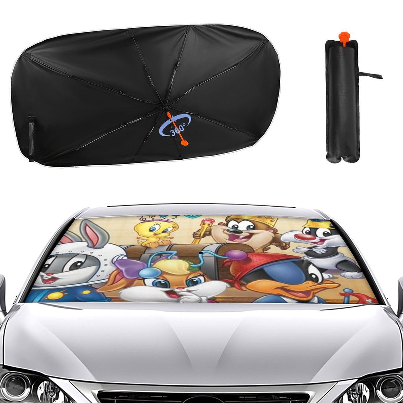 Looney Tunes Cartoons Windshield Sun Shade Umbrella - Foldable Car ...