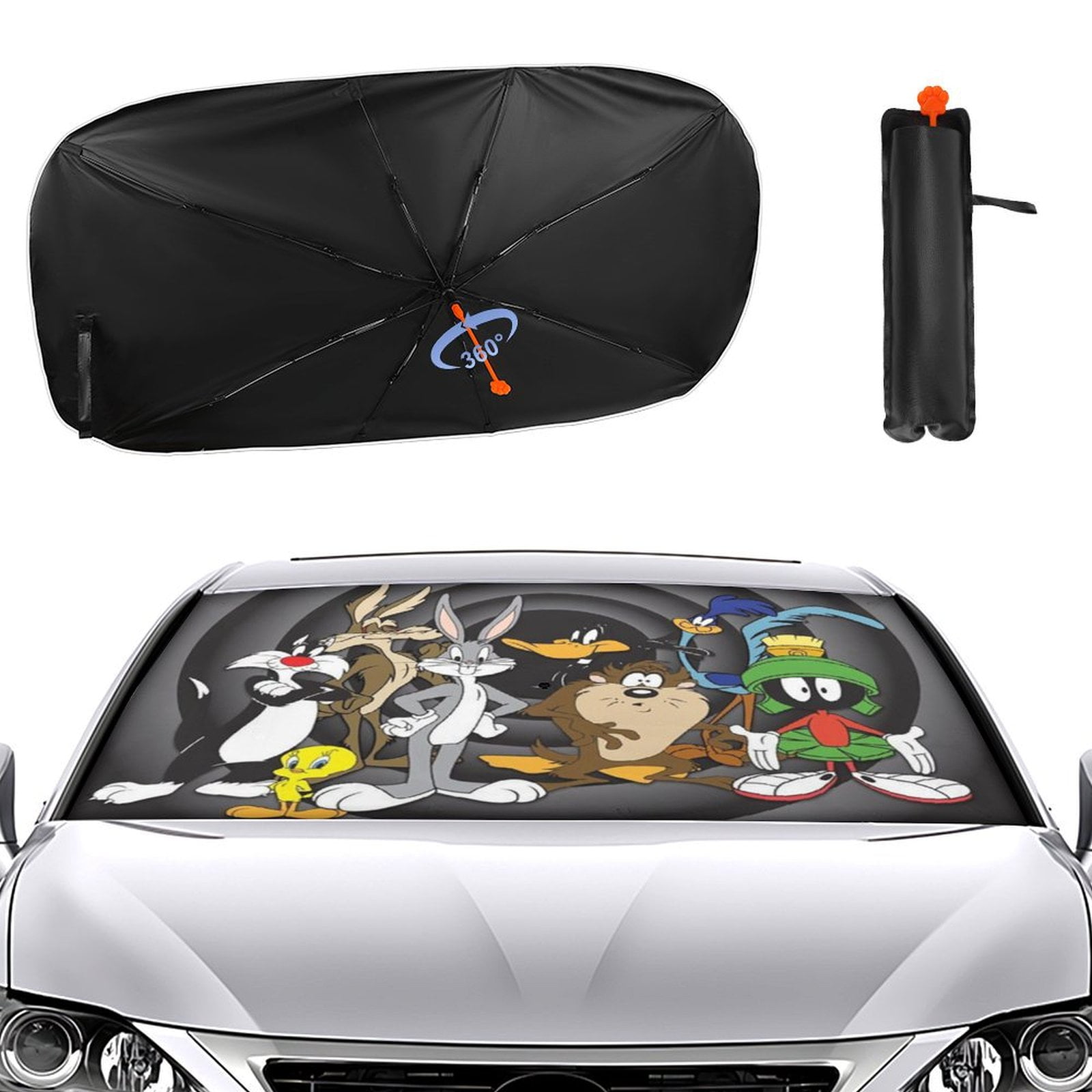 Looney Tunes Cartoons Windshield Sun Shade Umbrella - Foldable Car ...