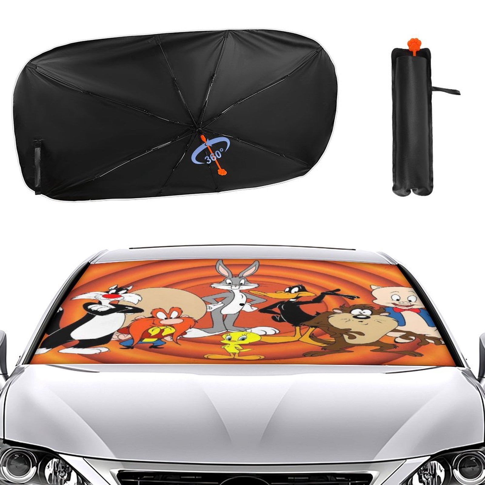 Looney Tunes Cartoons Windshield Sun Shade Umbrella - Foldable Car ...