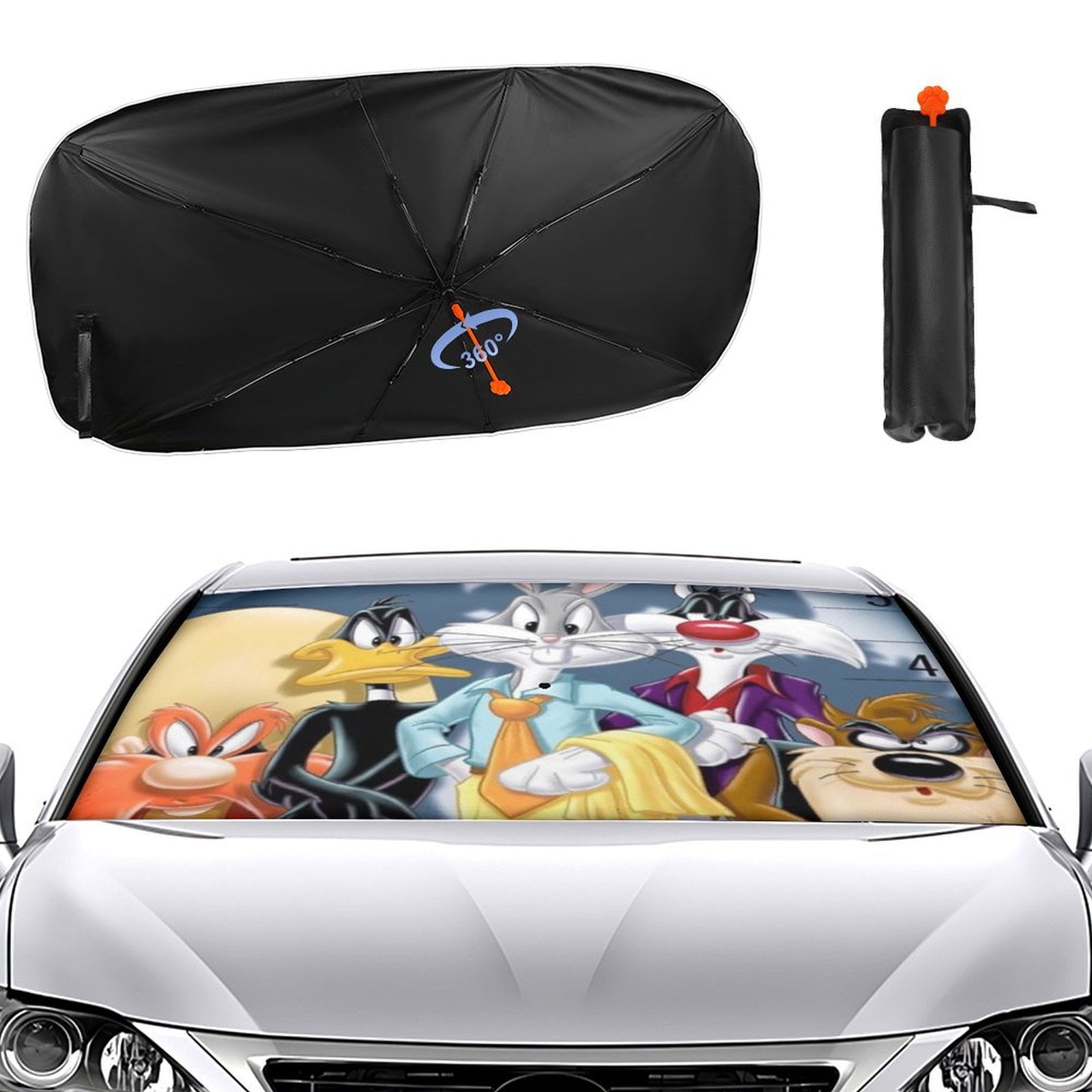 Looney Tunes Cartoons Windshield Sun Shade Umbrella - Foldable Car ...