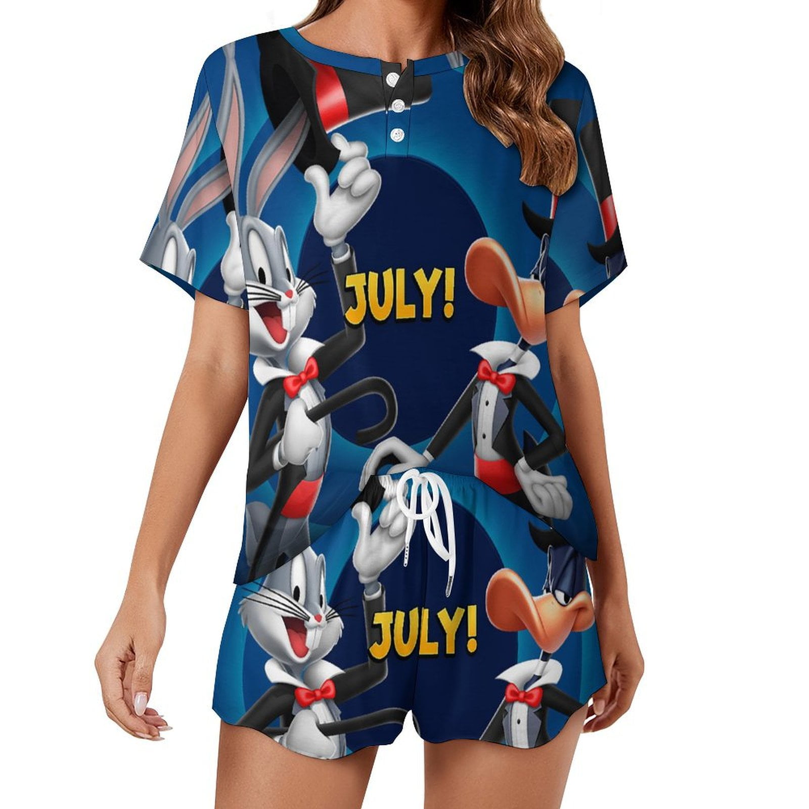 Looney Tunes Cartoons Women Pajamas Set Loungewear Sleepwear 2 Piece PJ ...
