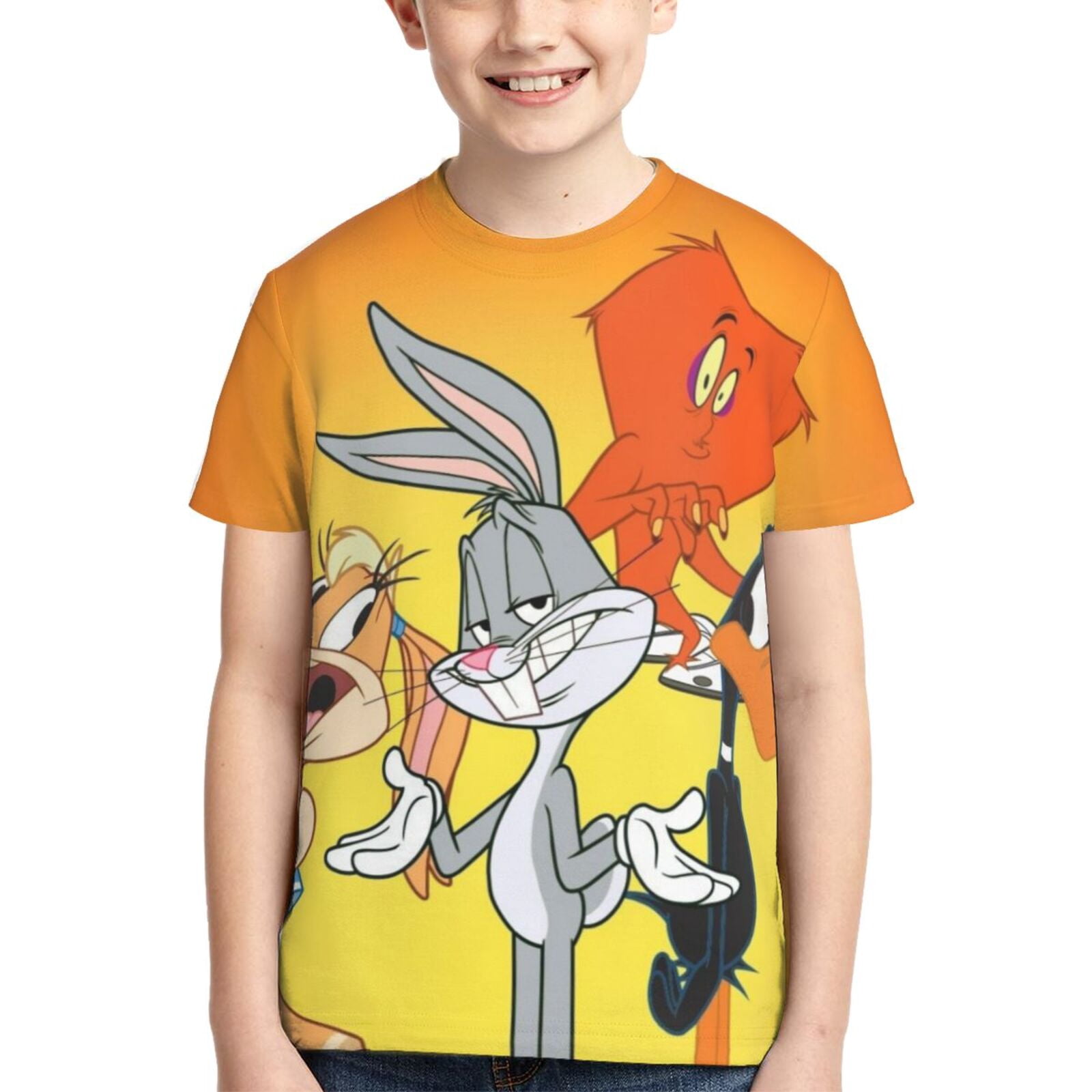 Looney Tunes Cartoons Youth 3d Graphic Printed T-Shirt Crewneck Short ...