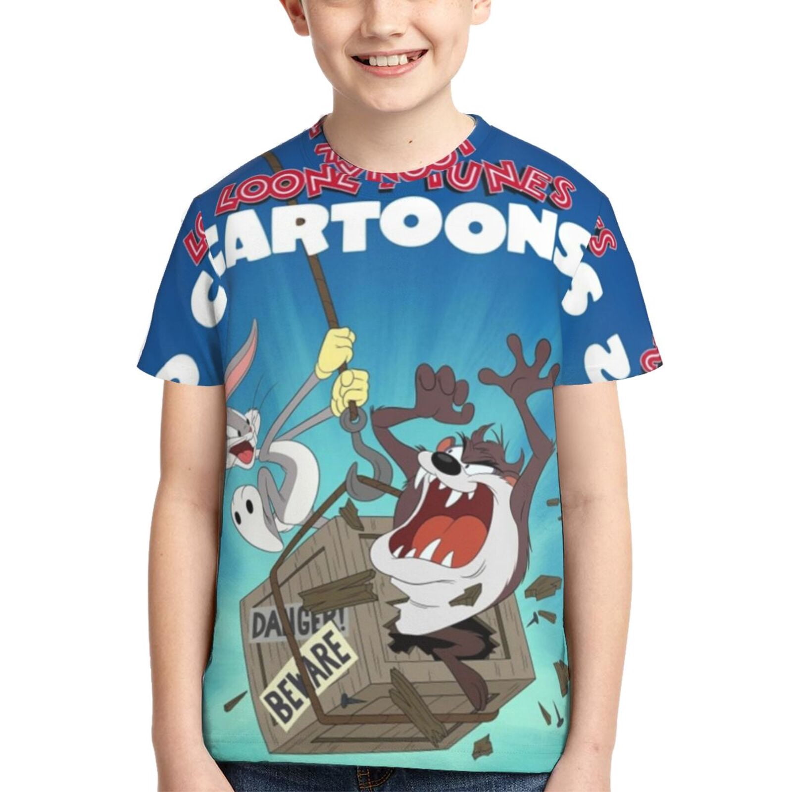 Looney Tunes Cartoons Youth 3d Graphic Printed T-Shirt Crewneck Short ...