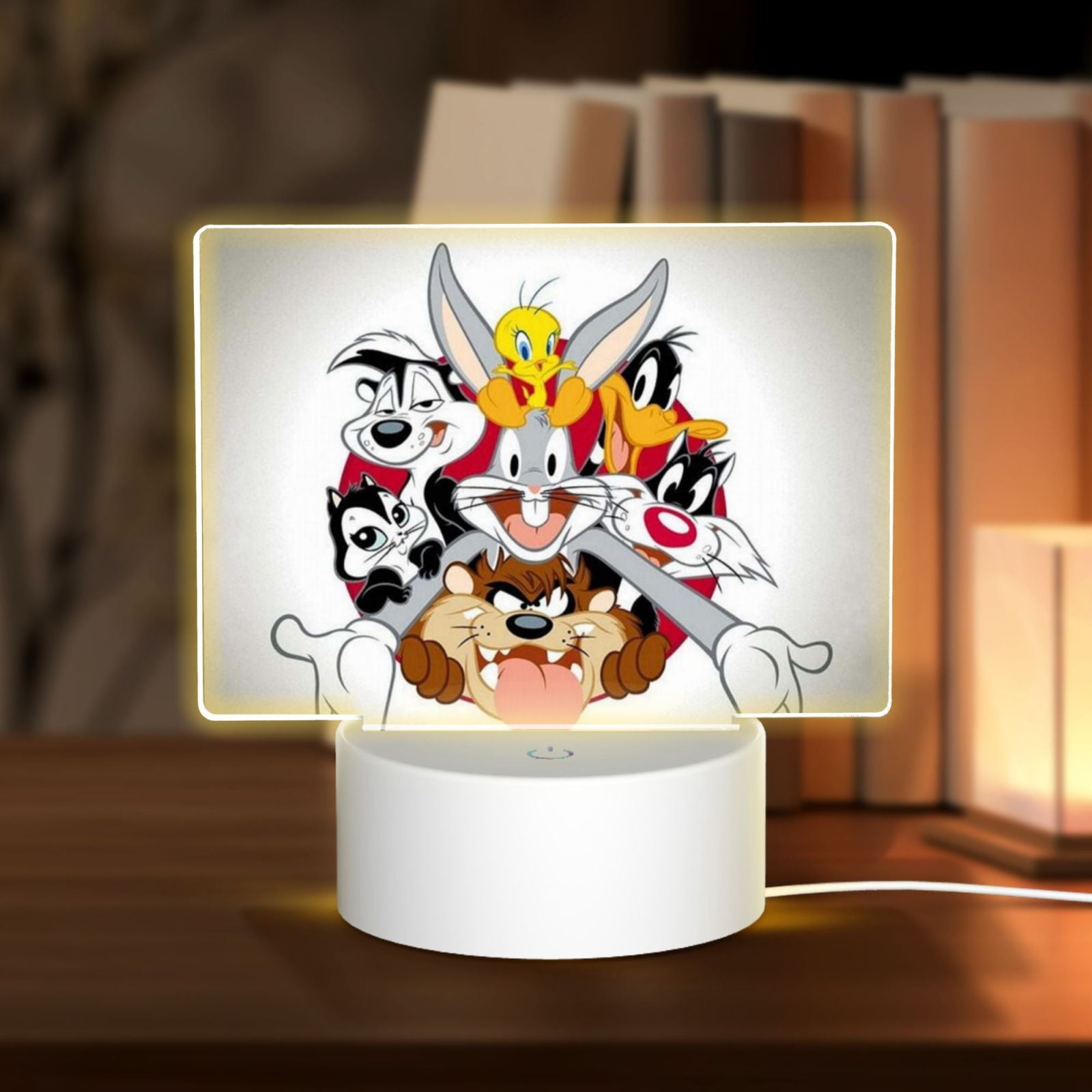 Looney Tunes Characters Rectangular Acrylic Night Light Adjustable 3 ...